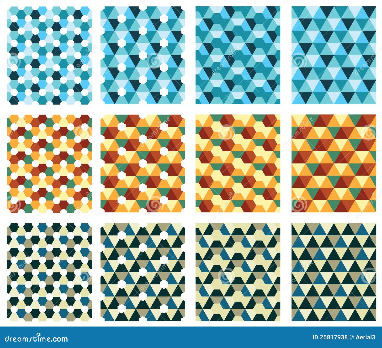 Seamless Textures with Triangle and Diamond Stock Vector - Illustration ...