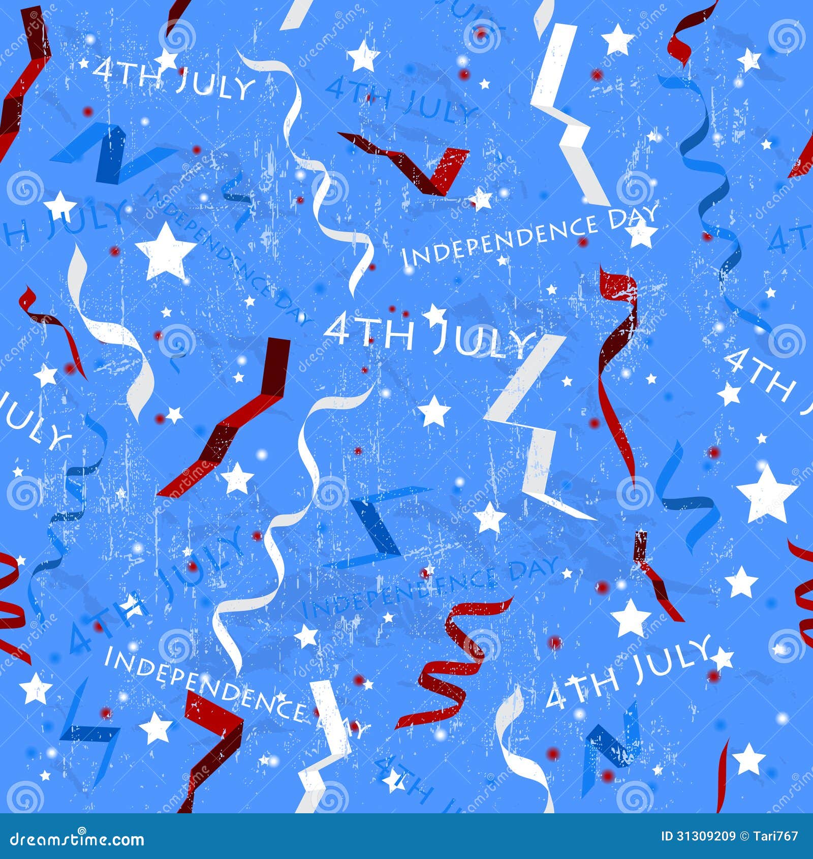 Seamless Textures USA Independence Day Symbols. Stock Vector ...