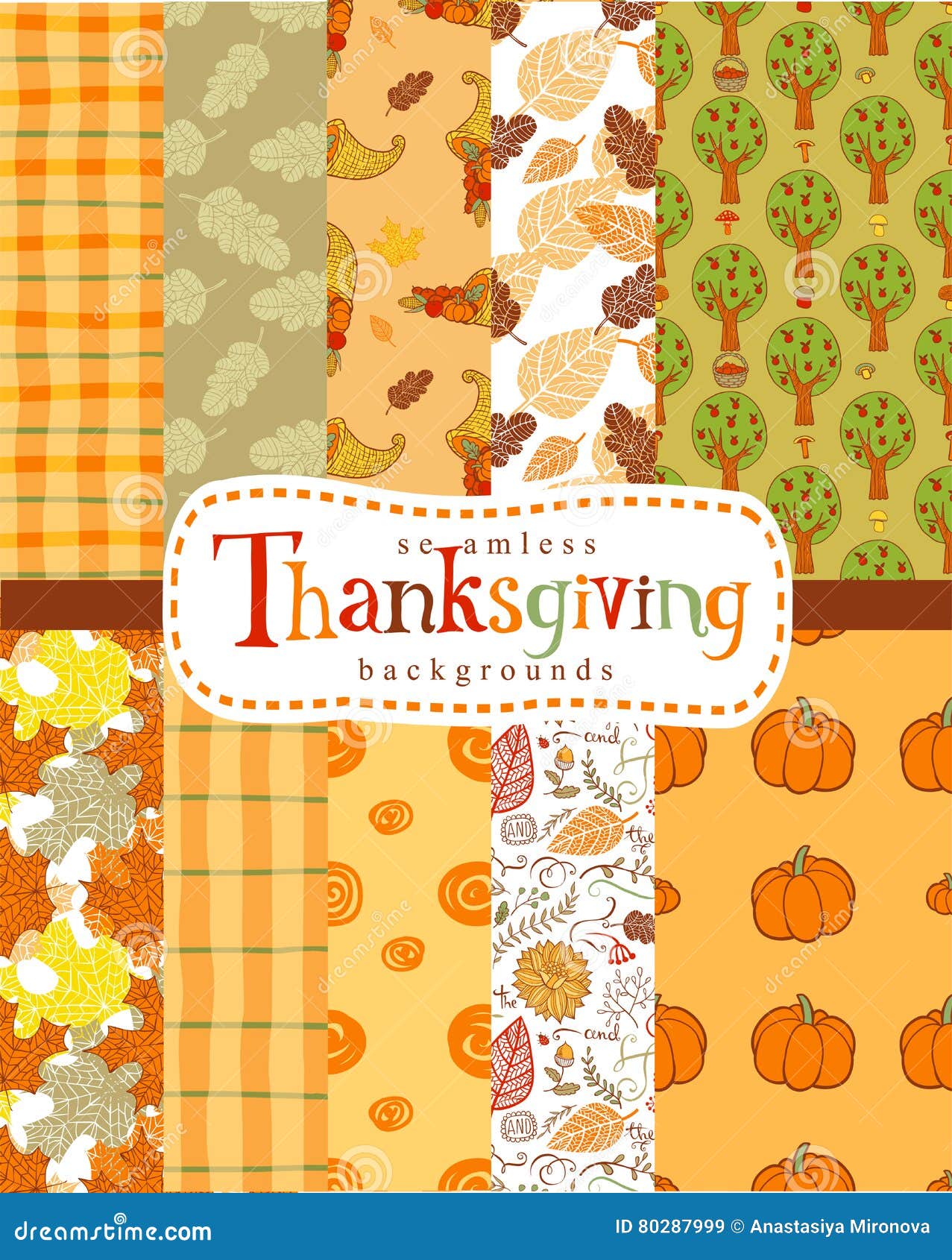 Seamless Thanksgiving Backgrounds Stock Vector - Illustration of decor ...