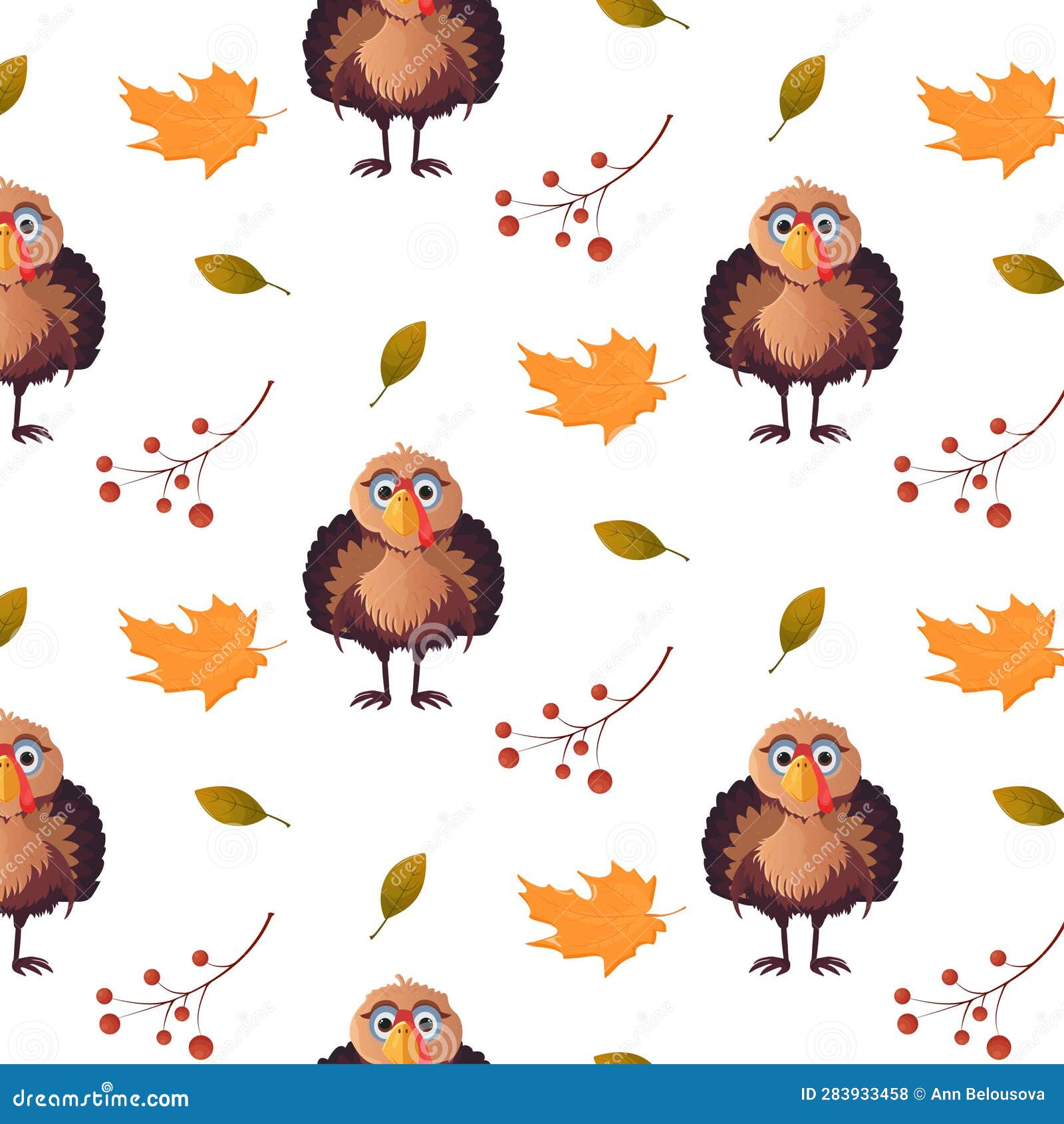 Seamless Thanksgiving Pattern Thanksgiving Turkey Pumpkin and Leaves ...