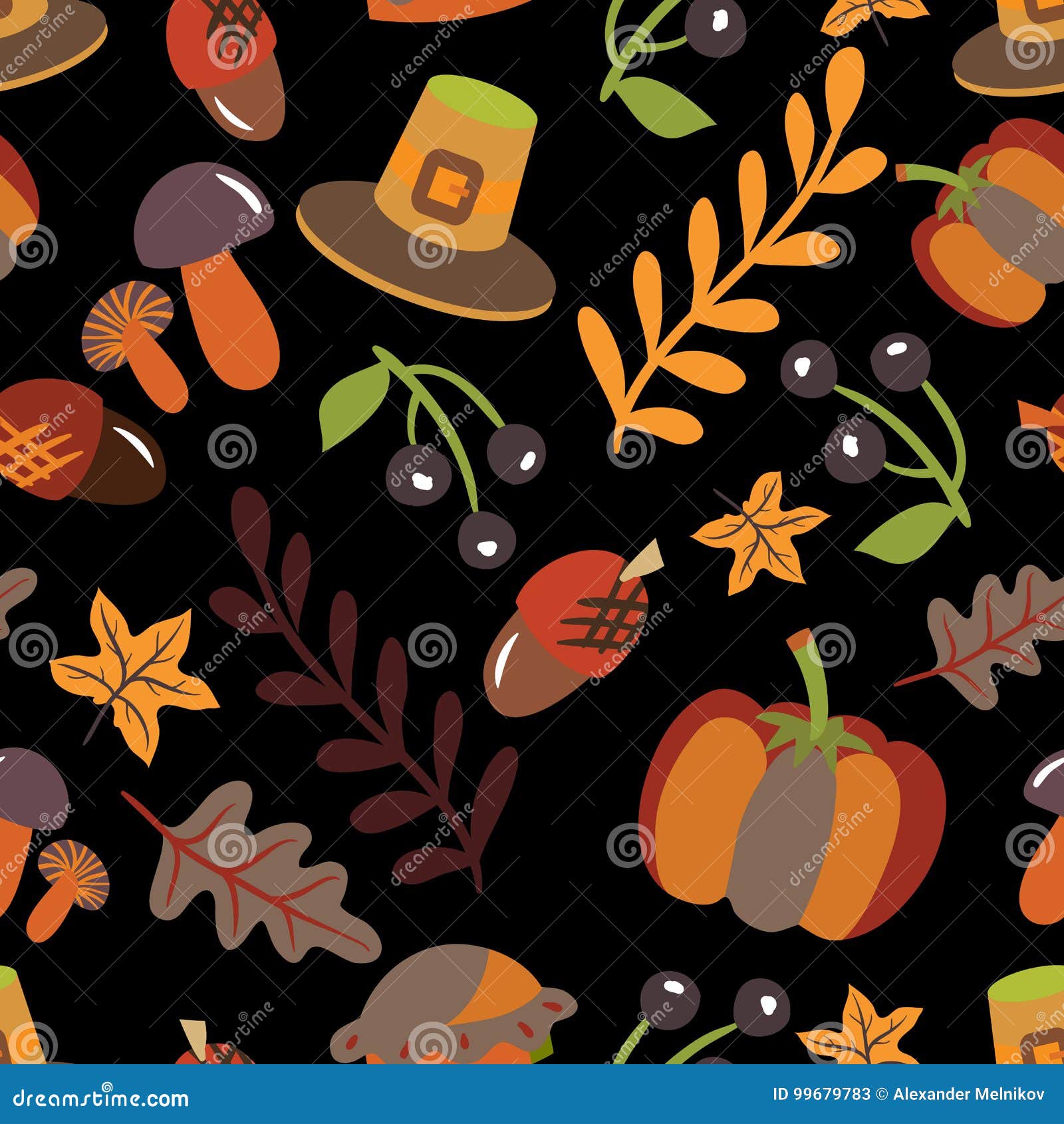 Seamless Thanksgiving Pattern Stock Vector - Illustration of background ...