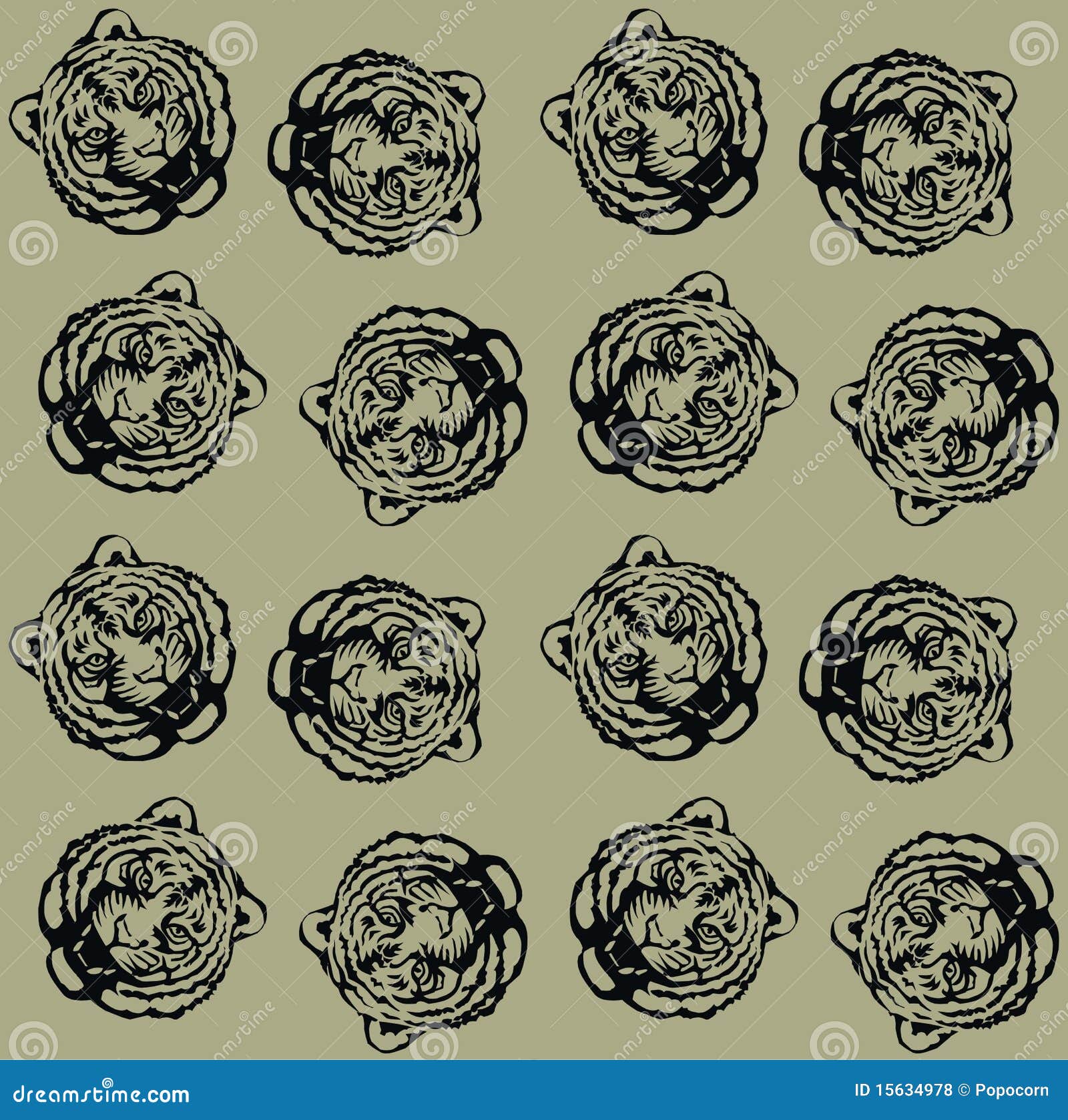 Seamless Tiger Stripe Pattern. Vector Illustration | CartoonDealer.com ...
