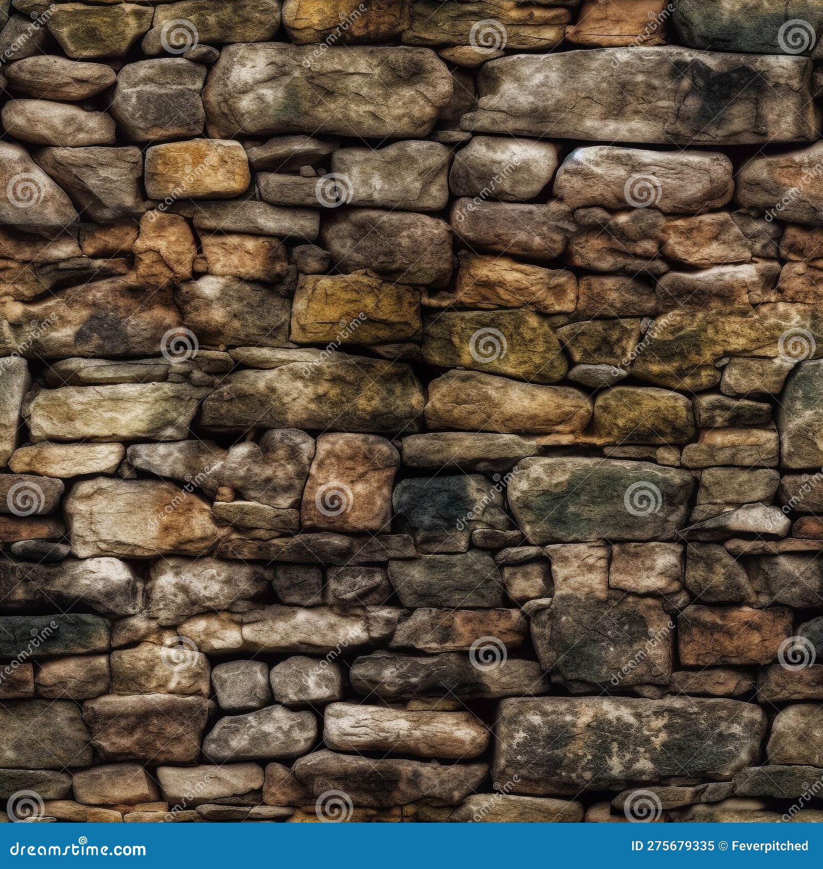 Tile Seamless of Aged Brick and Stone Abstract Background - Generative ...