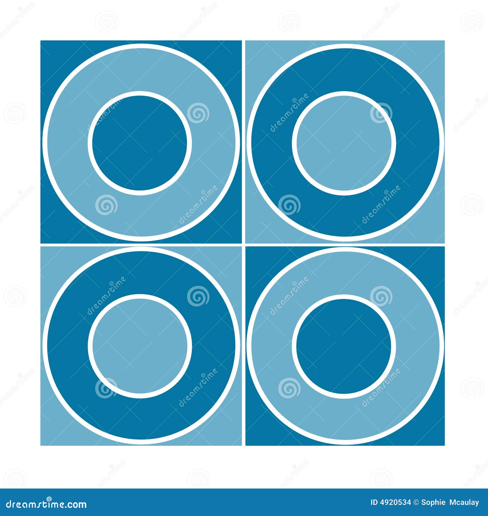 Seamless Tile with Blue Circles Stock Illustration - Illustration of ...