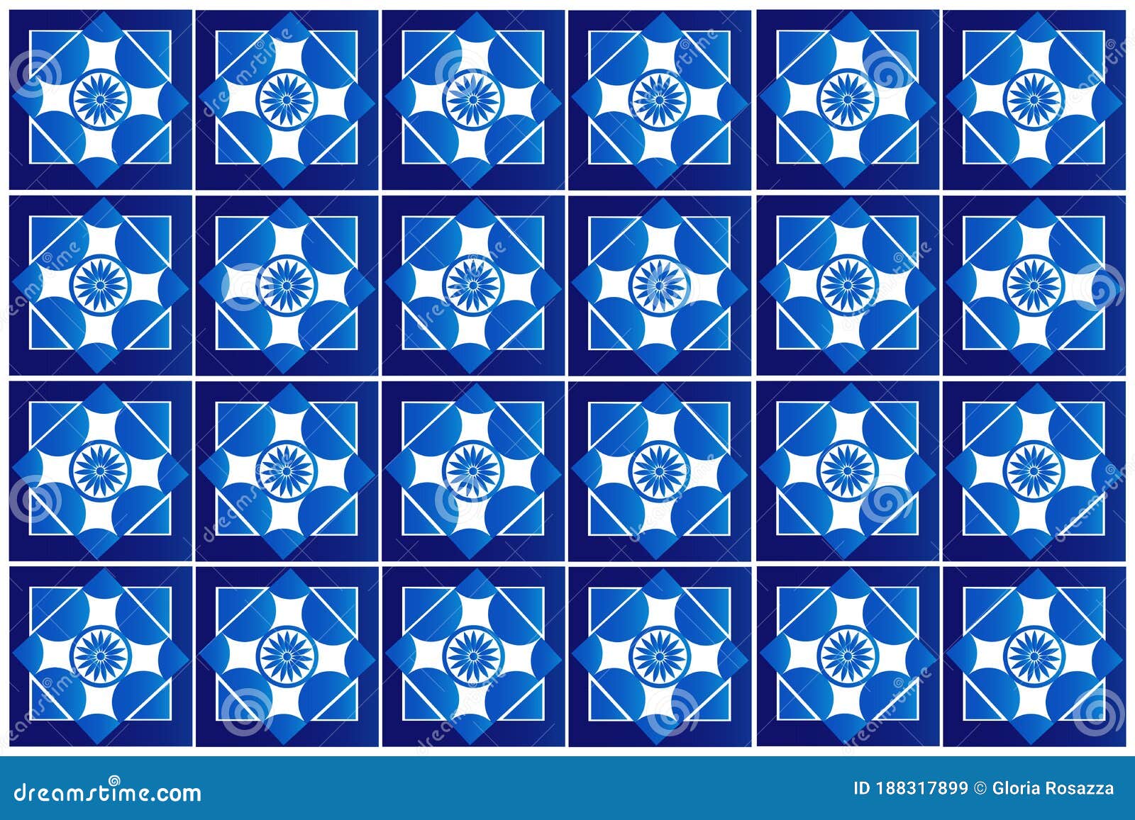 Tile Flower Motif Pattern Vector Black And White Color. Talavera ...