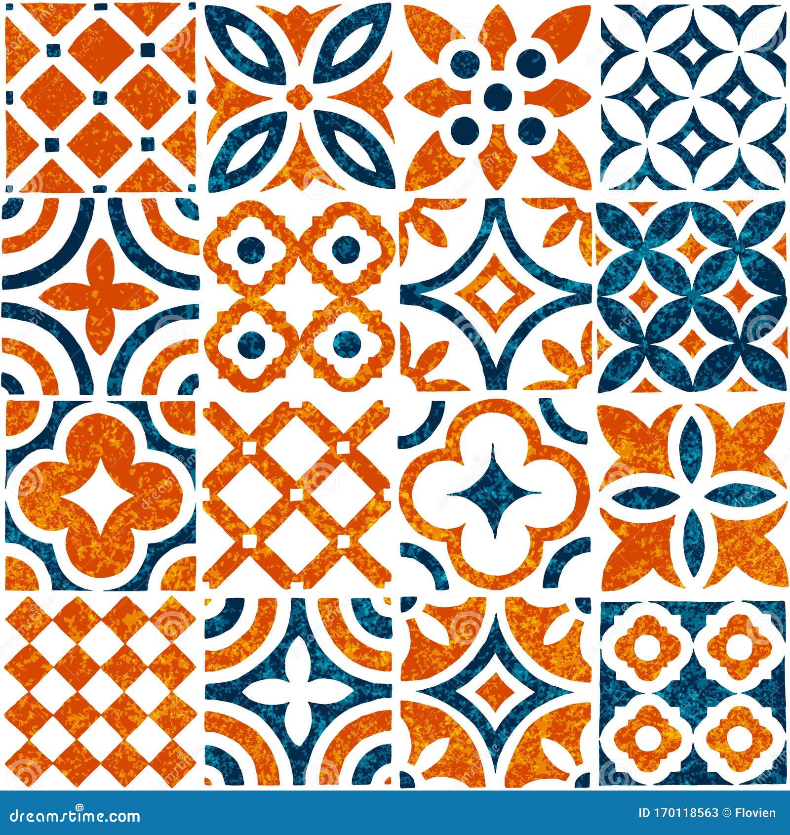 Seamless Tile Ornament in Patchwork Style. Grunge Texture. Print for ...