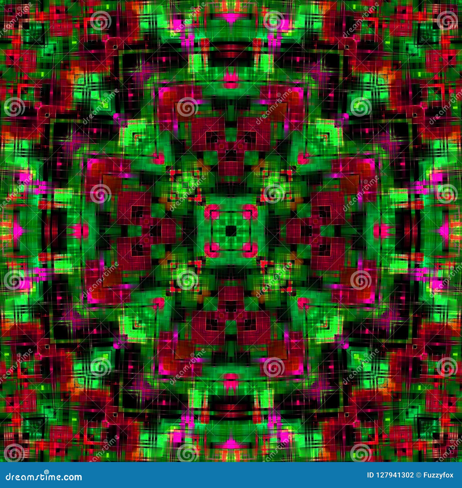 Seamless Tile Ornamental Mosaic Glitch Effect Abstract Pattern Stock ...