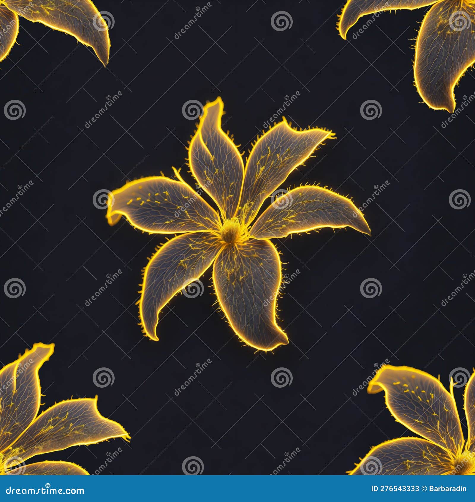 Seamless Tile Pattern of Abstract Glowing Fire Flowers Stock ...