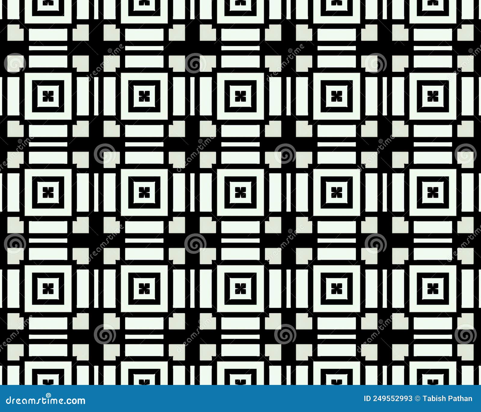 Seamless Tile Pattern in Black and White Stock Illustration ...