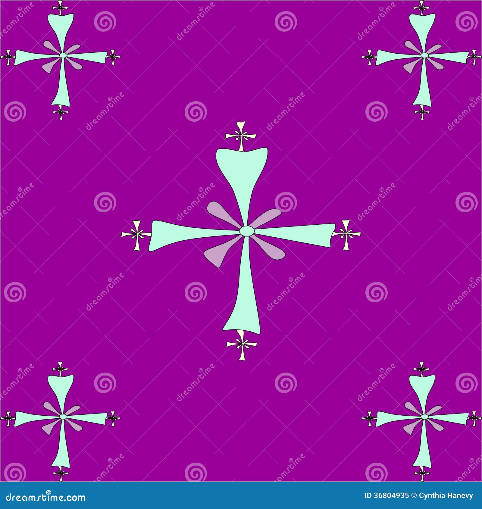 Seamless Tile Pattern Of Coptic Crosses Cartoon Vector | CartoonDealer ...