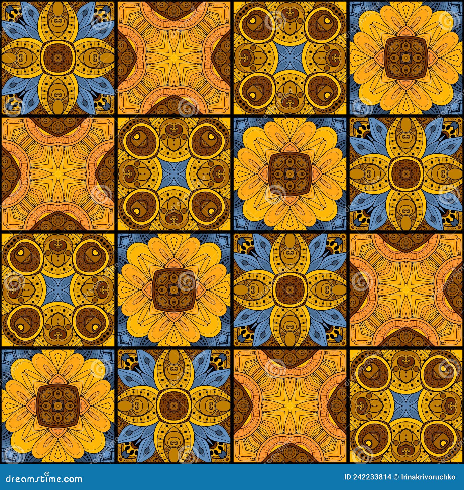 Seamless Tile Pattern, Crazy Patchwork Quilt Ornament Stock Vector ...