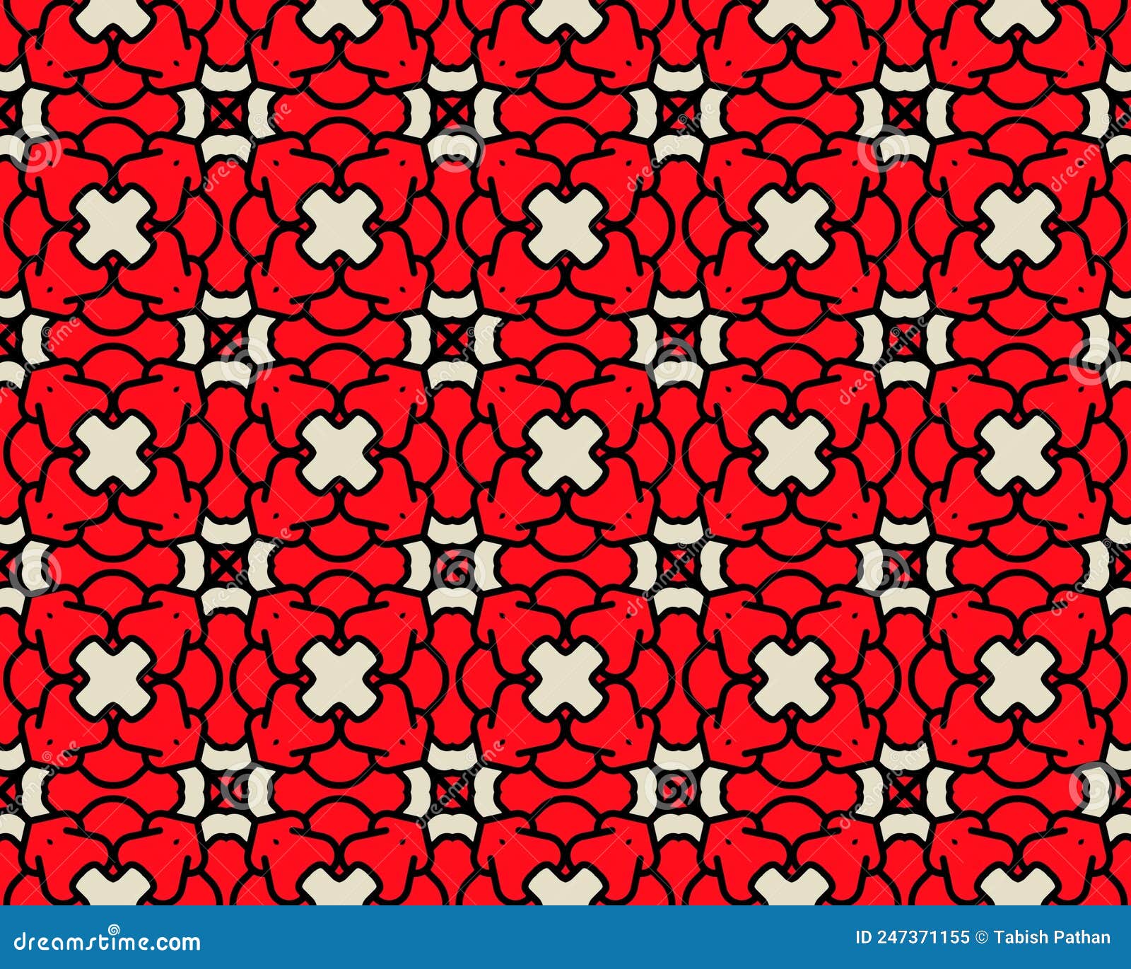 Seamless Tile Pattern Illustration with Floral Signs Stock Illustration ...