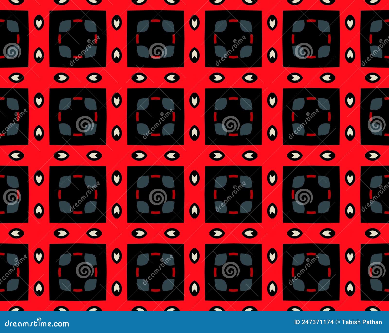 Seamless Tile Pattern in Red and Black Colors Stock Illustration ...