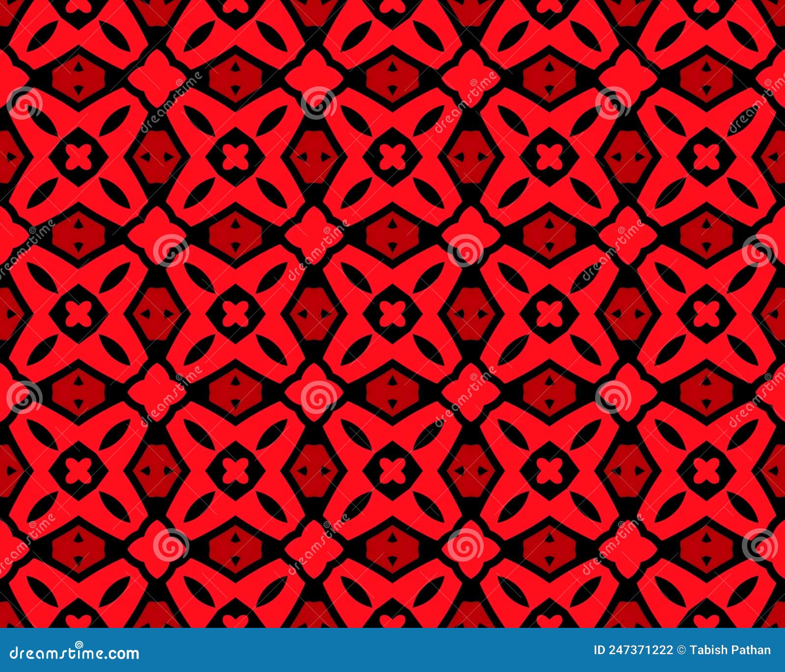 Seamless Tile Pattern with Red Floral Ornament Stock Illustration ...