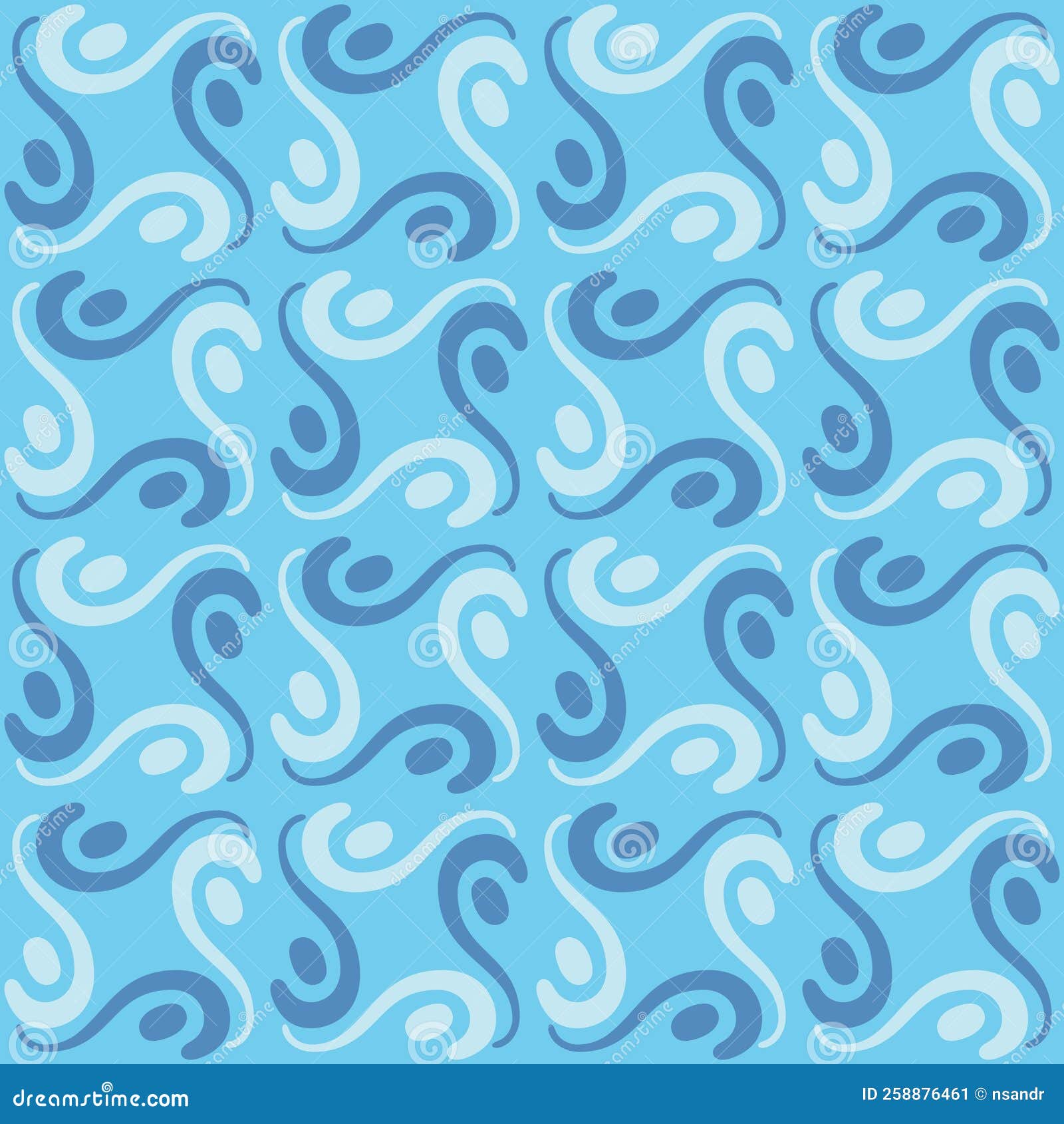 Seamless Tile Pattern in Traditional Style. Simple Abstract Spiral ...