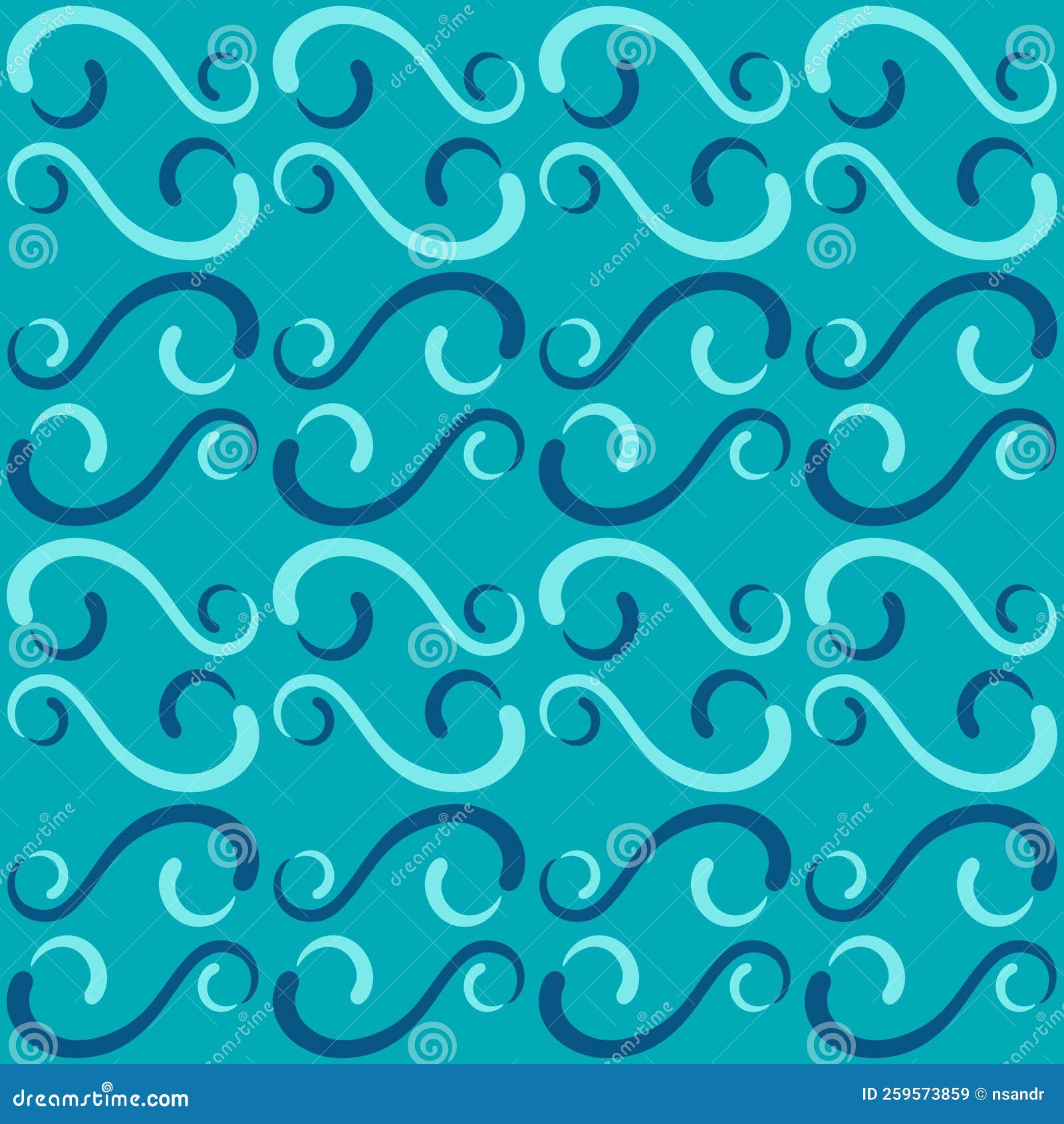 Seamless Tile Pattern in Traditional Style. Simple Abstract Spiral ...