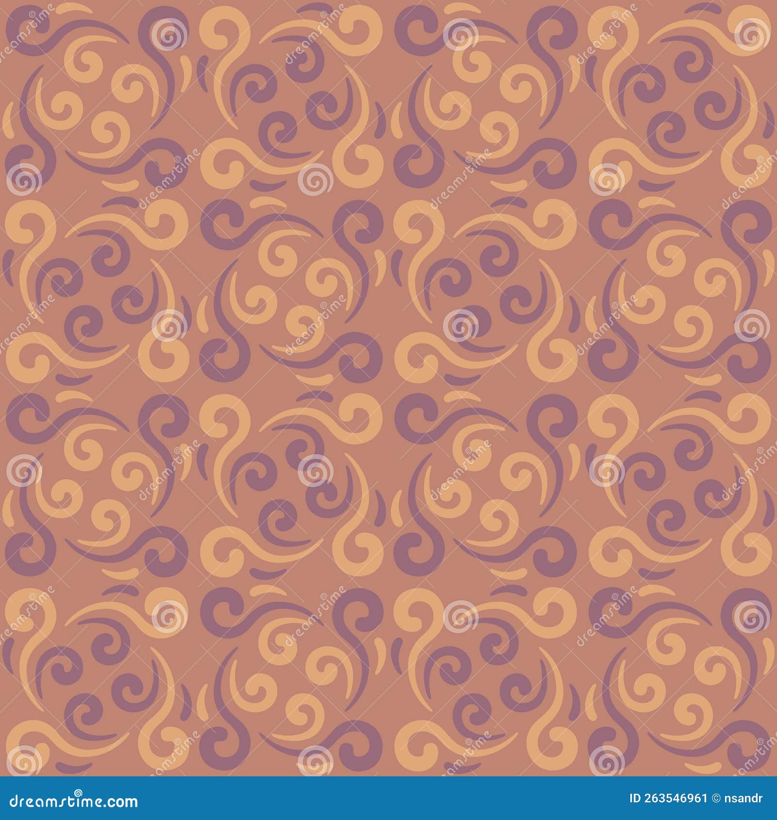 Seamless Tile Pattern in Traditional Style. Simple Abstract Spiral ...