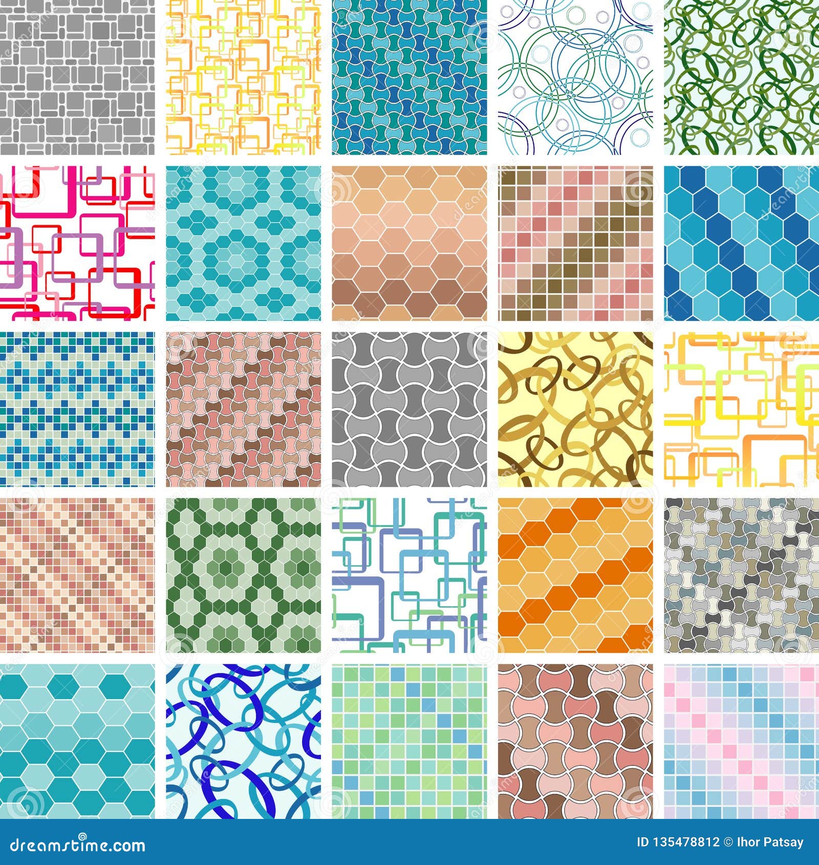 Seamless tile patterns stock vector. Illustration of textured - 135478812
