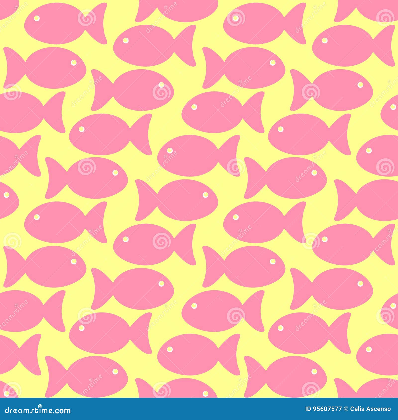 Pink Fish Vector Flat Illustration. Cute Cartoon Character. Sea ...