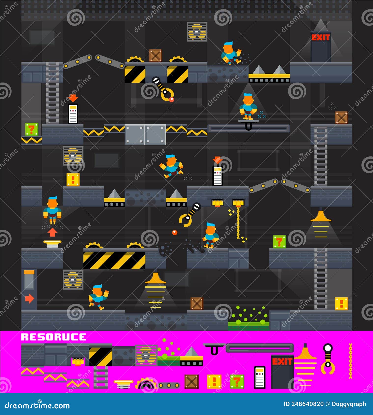 Resource Set Platform for Video Game, Vector Illustration Stock Vector ...