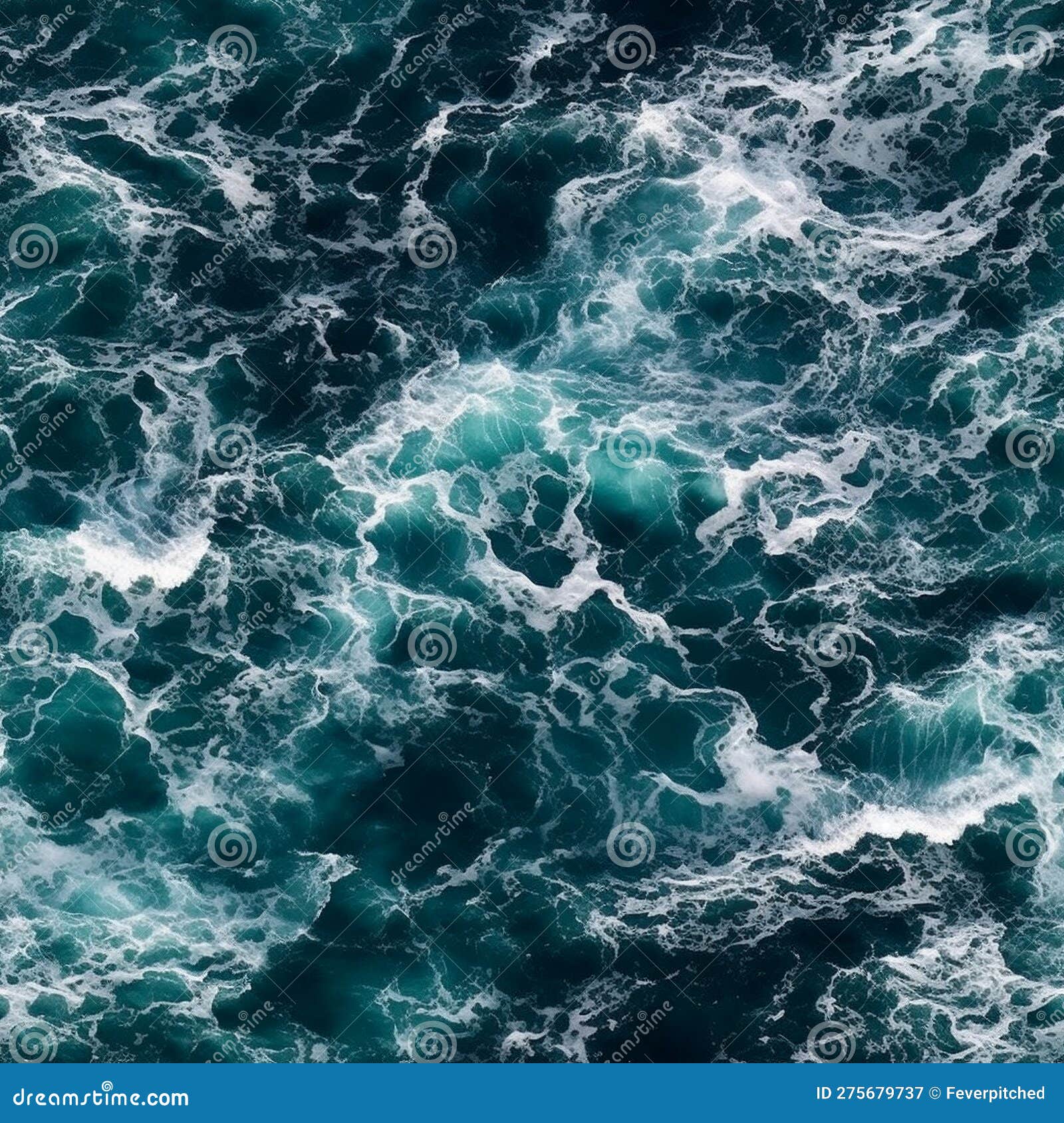 Seamless Tile of Turbulent Ocean Water - Generative AI Stock ...