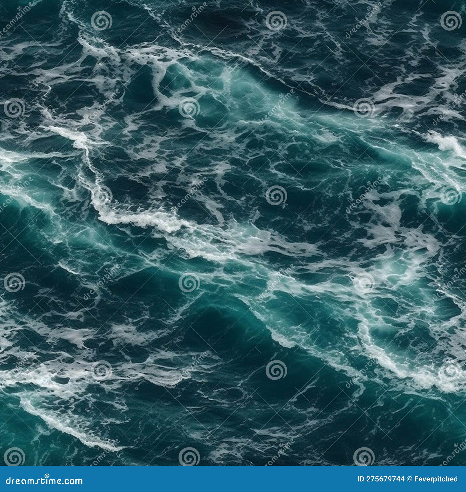 Seamless Tile of Turbulent Ocean Water - Generative AI Stock ...