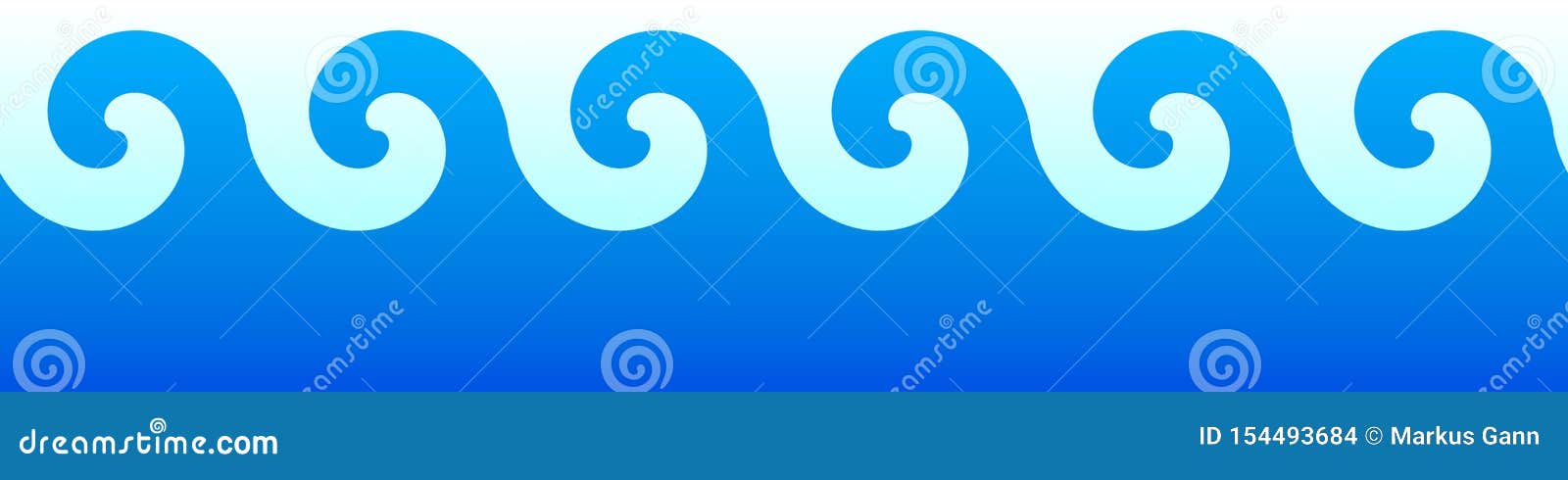 Seamless Tileable Abstract Blue Wave Border Stock Illustration ...