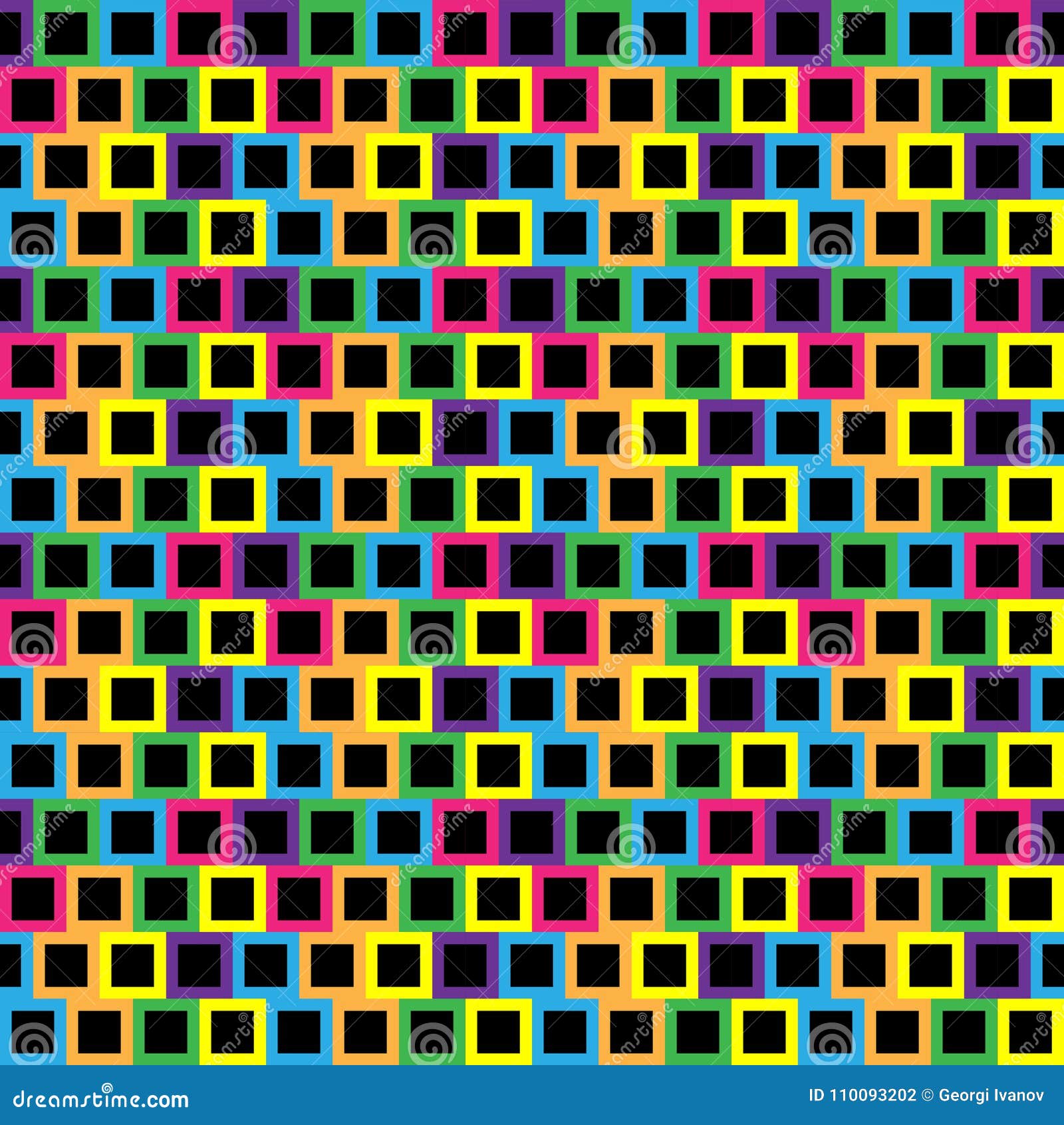 Seamless/Tileable Colorful Blocks Pattern. Black Centre Stock Vector ...