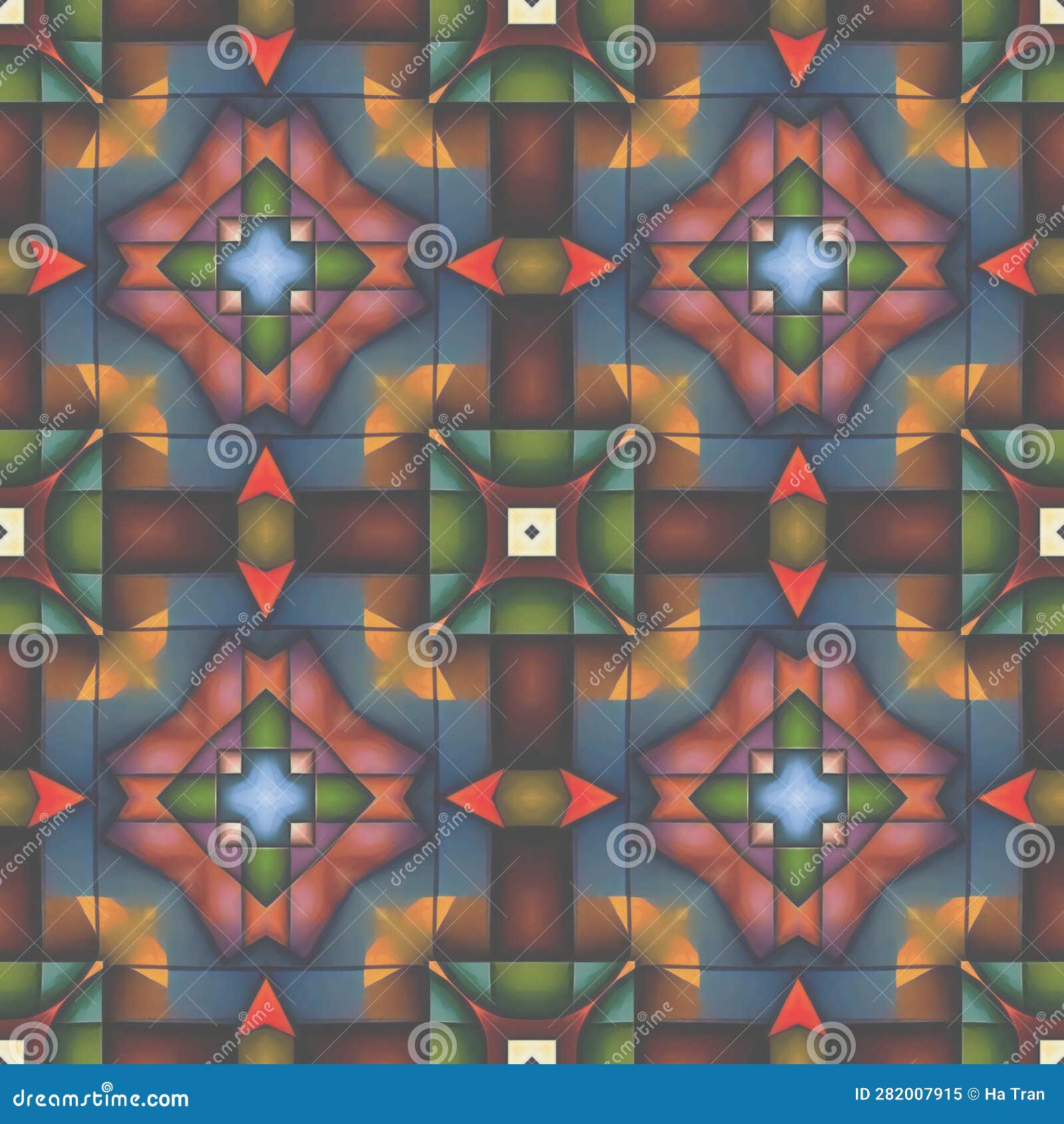 Seamless Tileable Decorative Pattern in Stained-glass Window Style ...