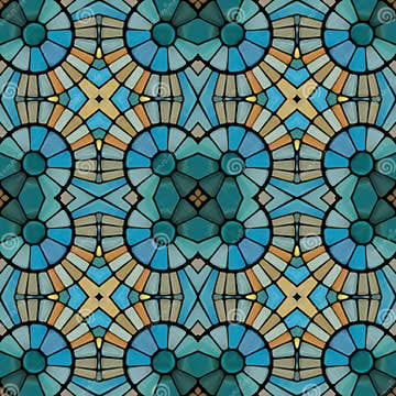 Seamless Tileable Decorative Pattern in Stained-glass Window Style ...