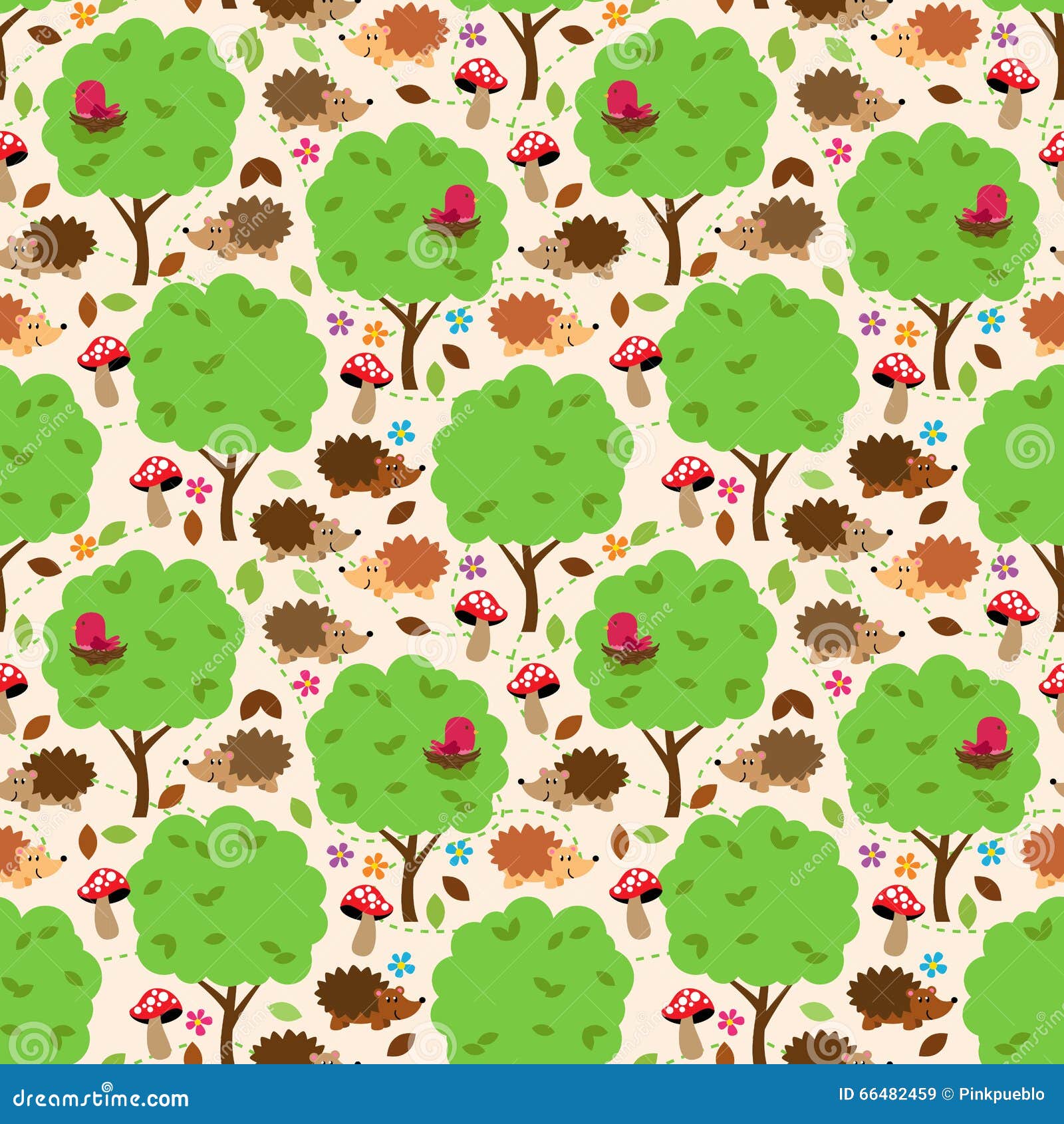 Seamless, Tileable Forest Animals Vector Background Stock Vector ...