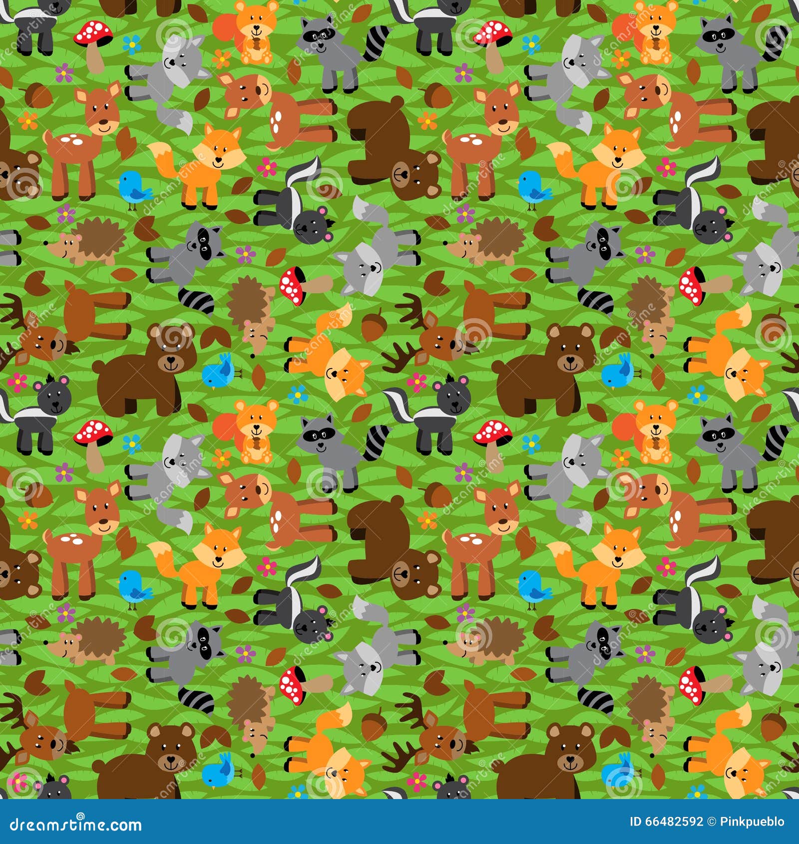 Seamless, Tileable Forest Animals Vector Background Stock Vector ...