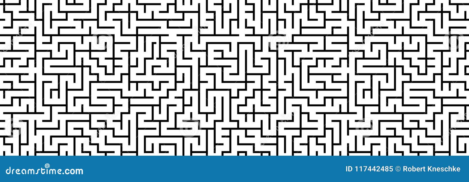 Seamless Panorama Maze Pattern As a Banner Stock Illustration ...