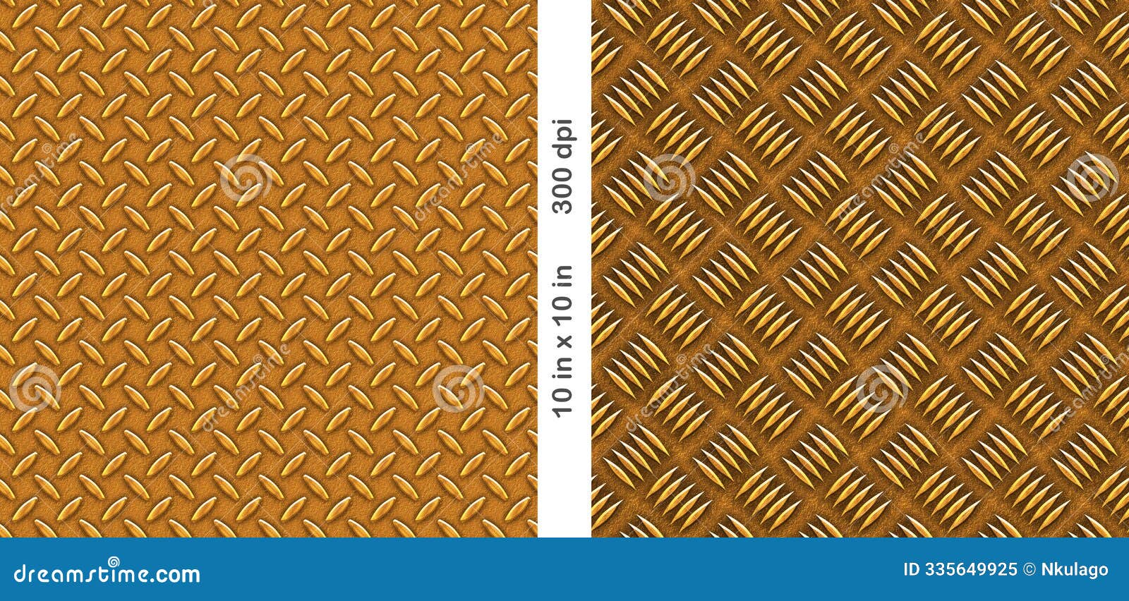 Set of 2 Diamond Metal Plate Designs. Seamless Patterns. Stock ...