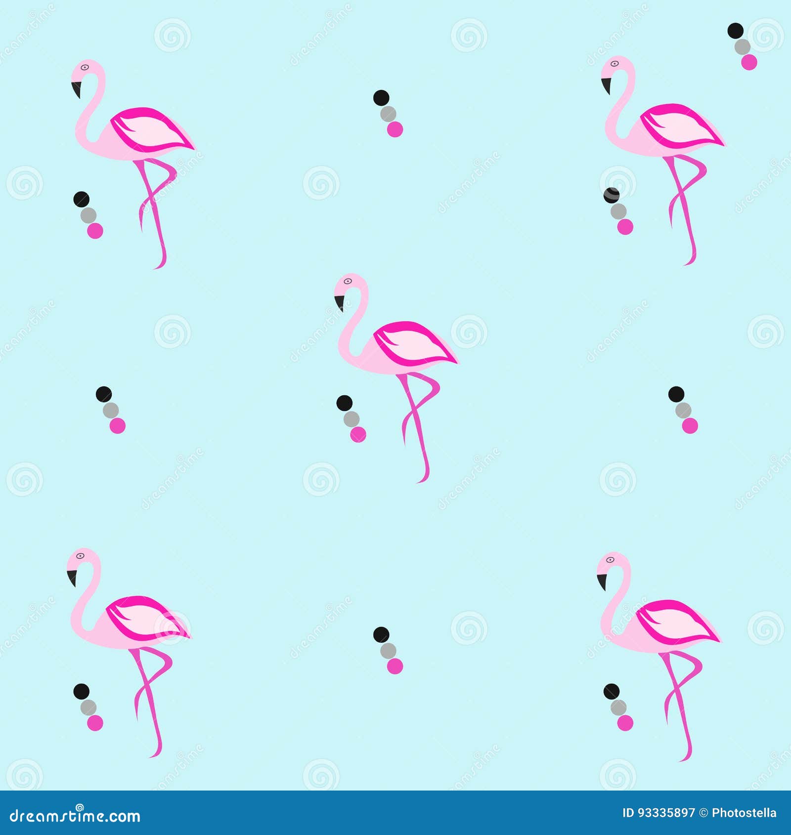 Seamless Tileable Texture - Pink Flamingo Vector Stock Vector ...