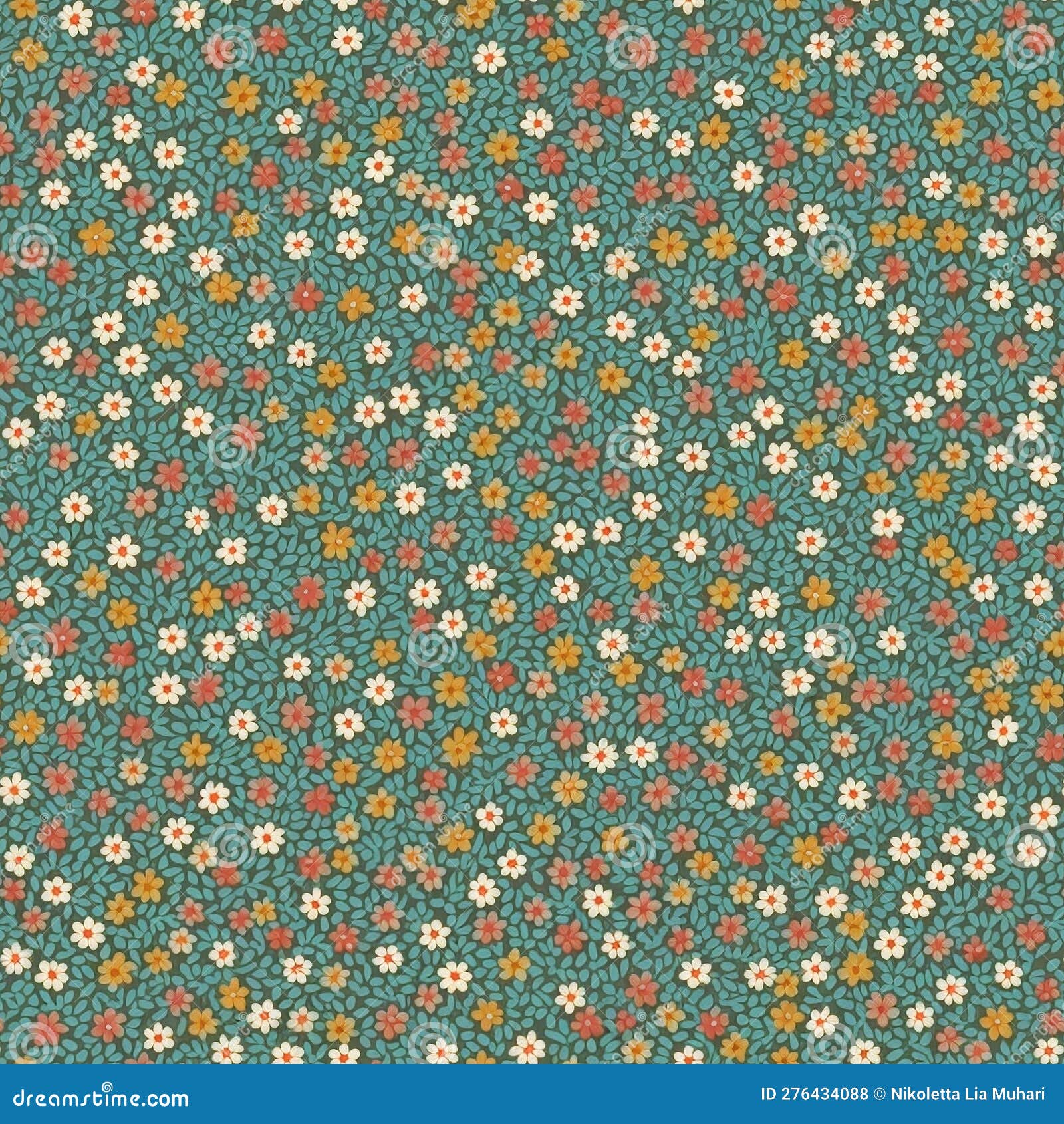 Seamless Tileable Tiny Flowers Background Pattern Stock Illustration ...