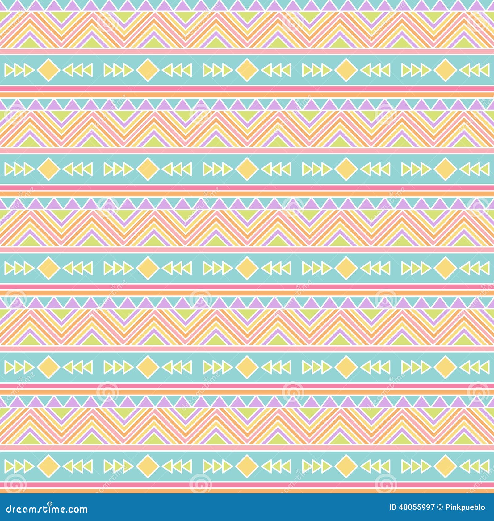Seamless Tileable Vector Background in Pastel Tribal Style Stock Vector ...