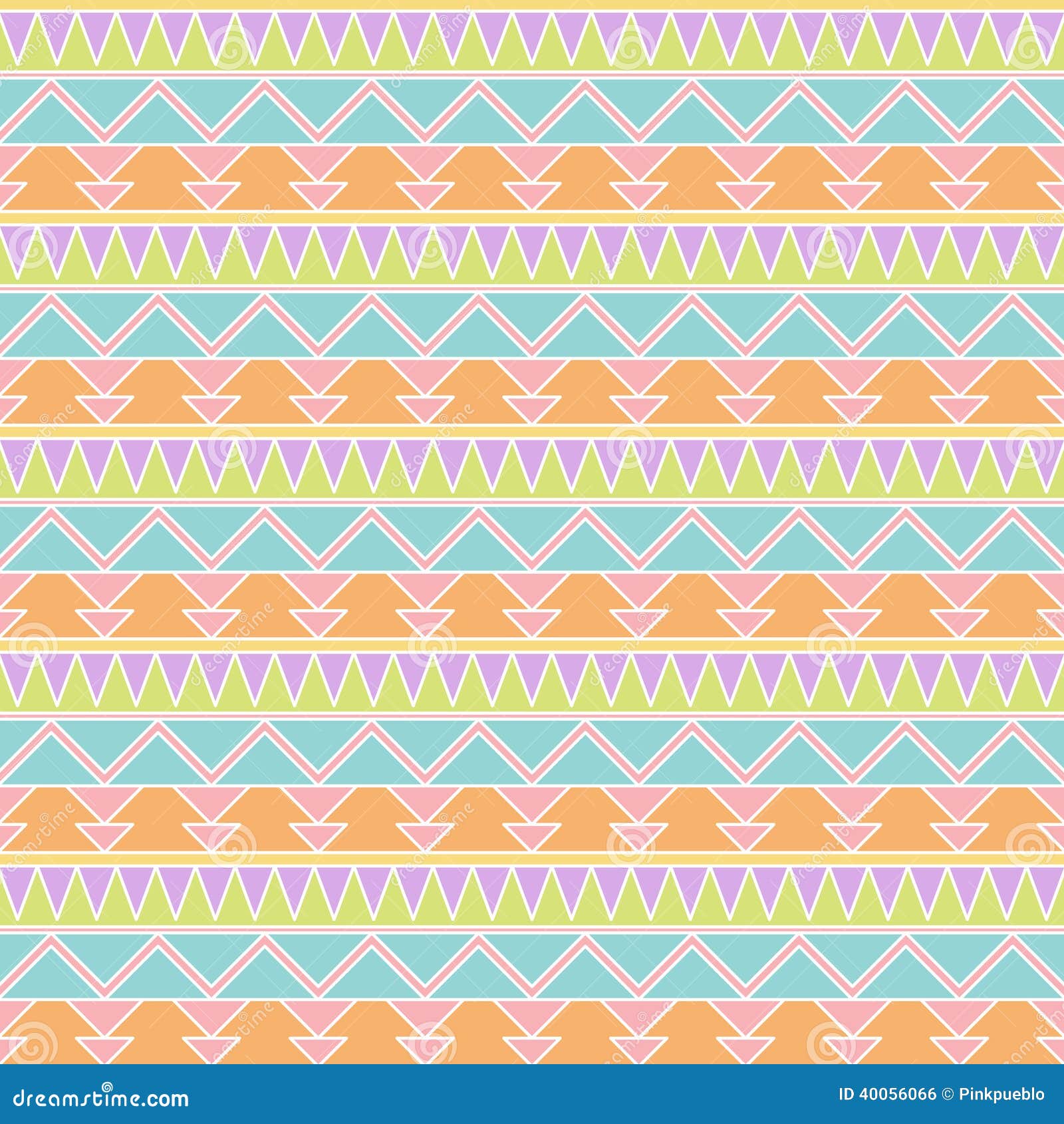 Seamless Tileable Vector Background in Pastel Tribal Style Stock Vector ...