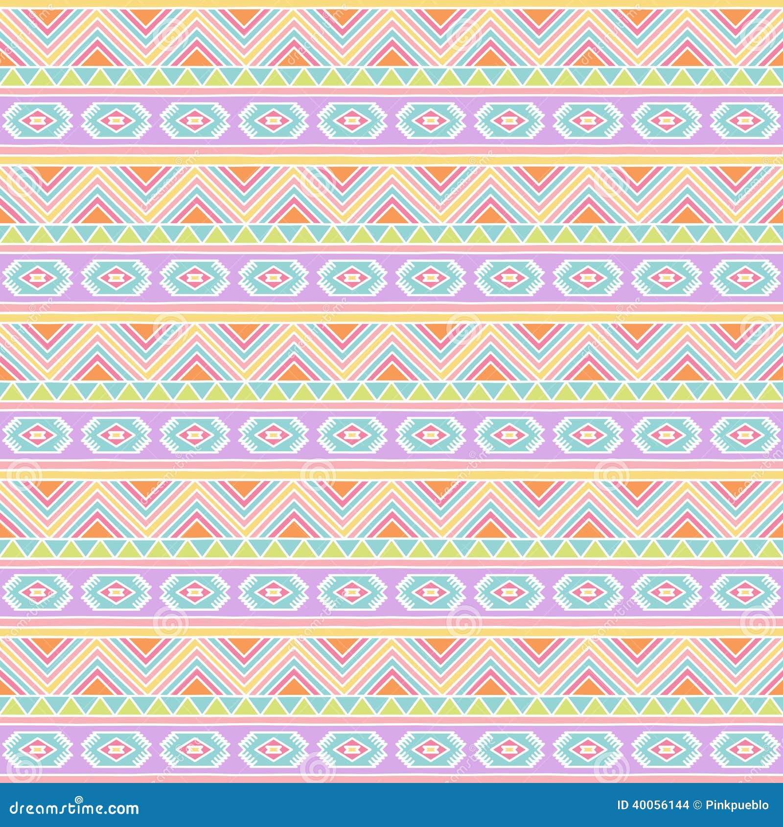 Seamless Tileable Vector Background in Pastel Tribal Style Stock Vector ...