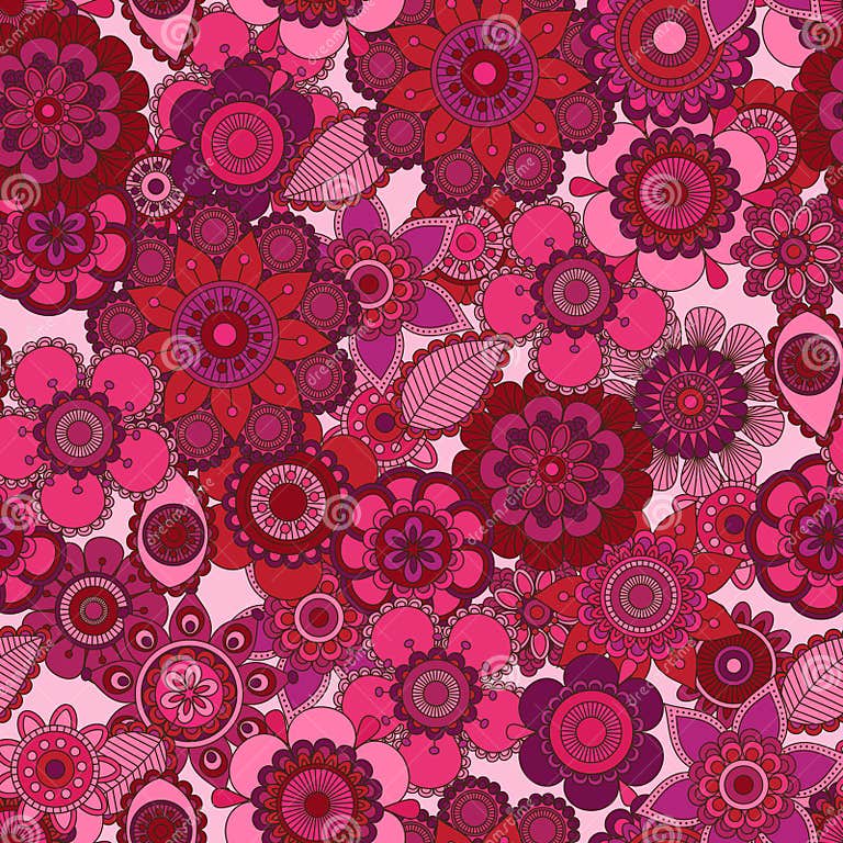 Seamless Tileable Vector Floral Background Stock Vector - Illustration ...