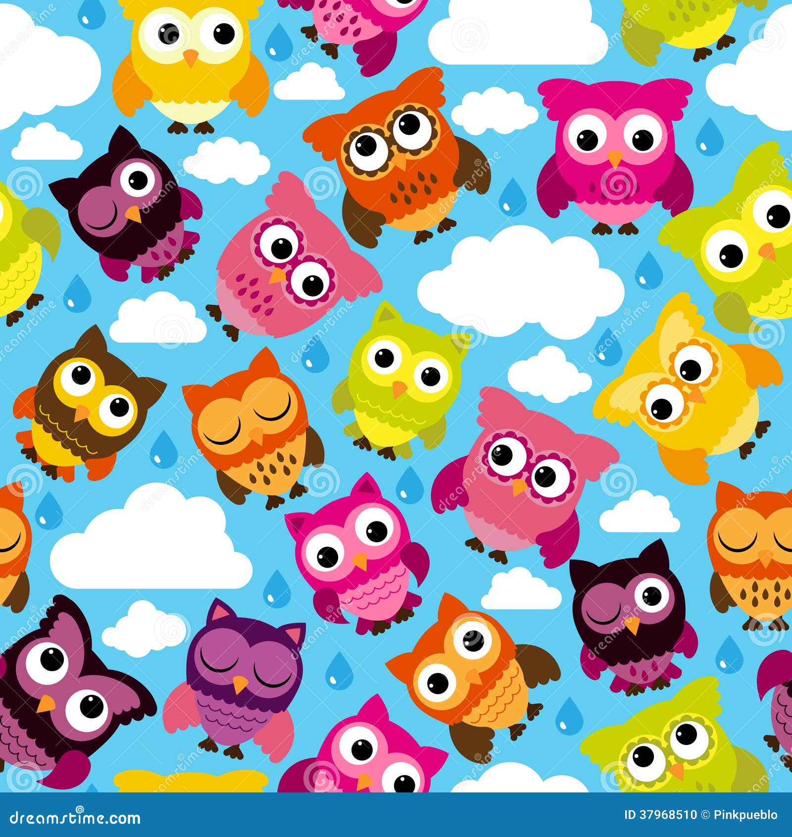 Seamless and Tileable Vector Owl Background Pattern Stock Vector ...