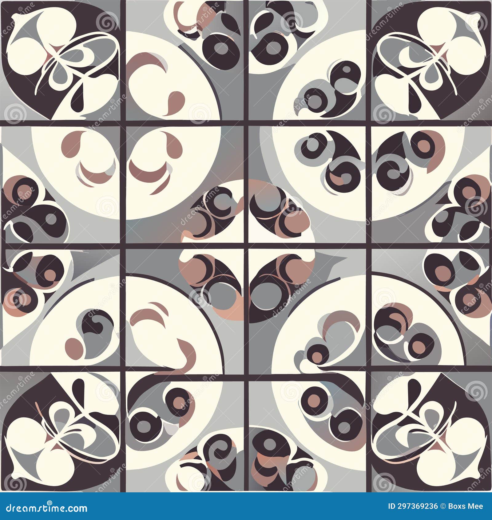 Seamless Tileable Vector Pattern in Retro Style with Floral Motifs AI ...