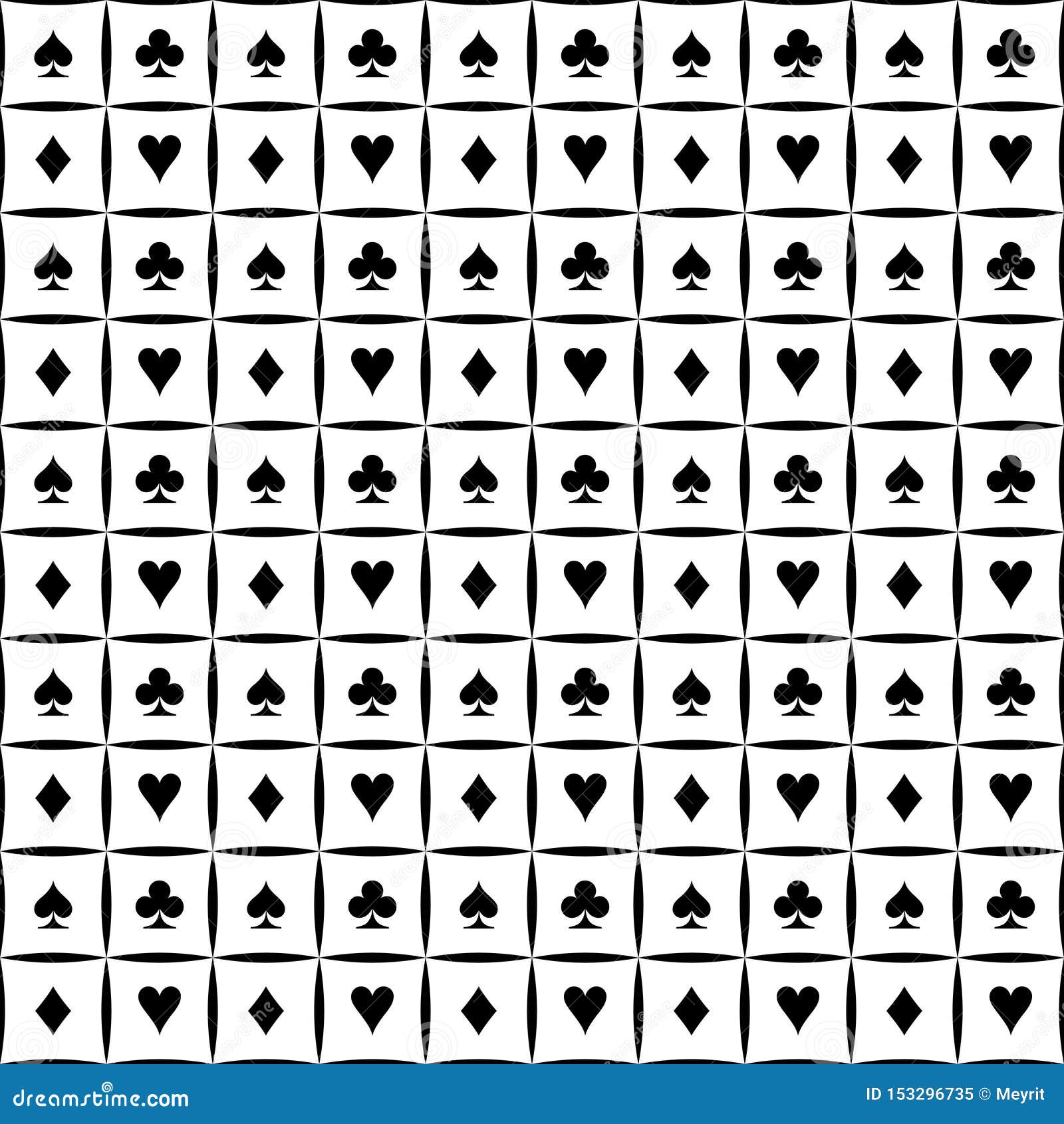 Seamless Tiled Casino Vector Pattern on White Background Stock ...