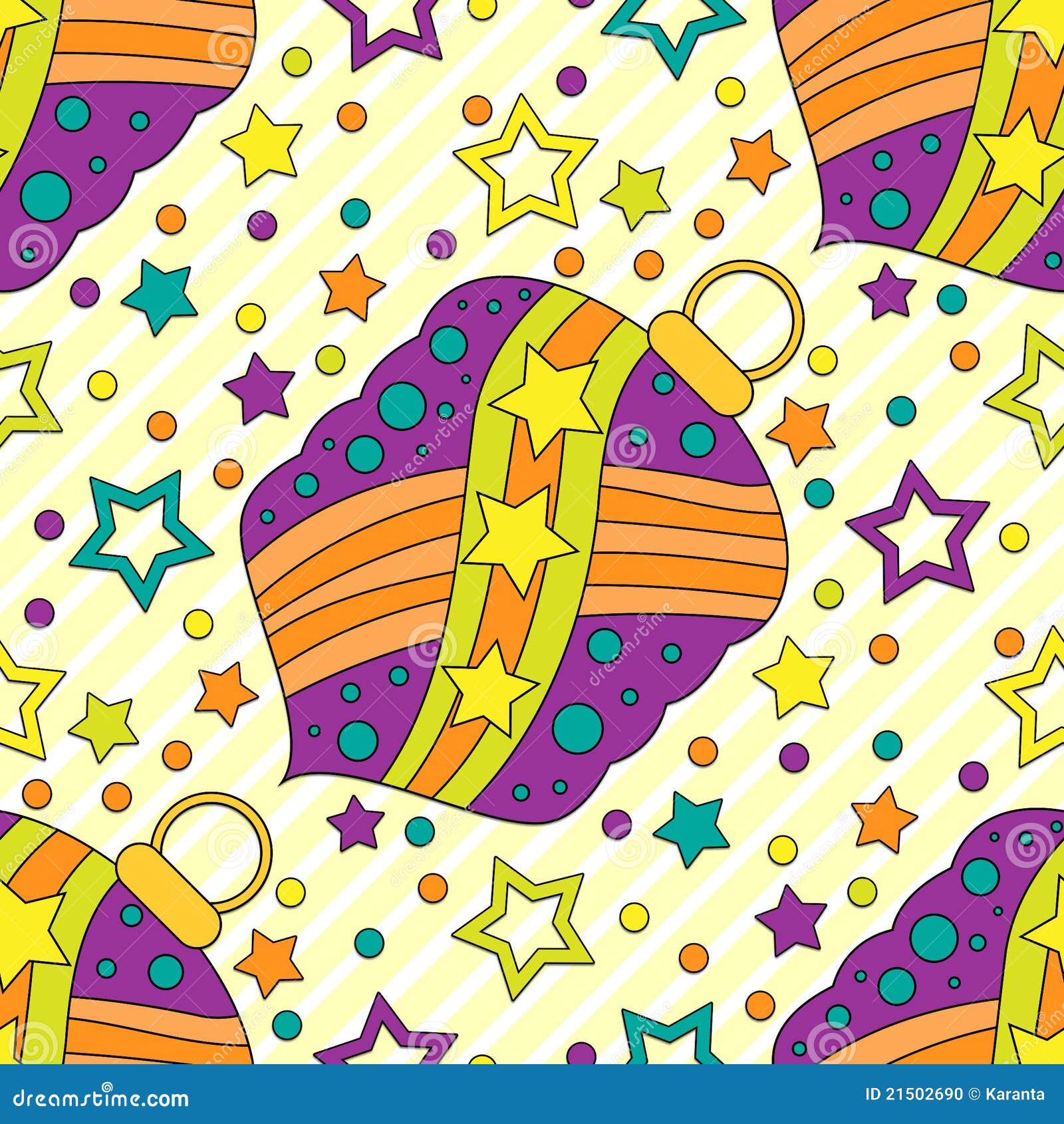 Seamless Tiling Christmas Texture with Baubles Stock Illustration ...