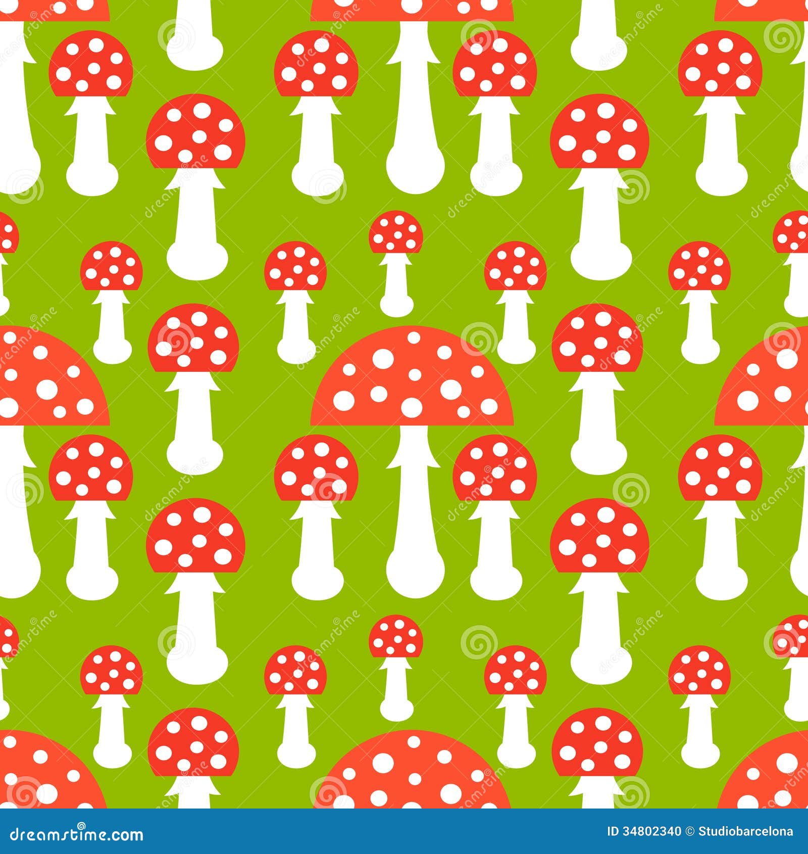 Seamless toadstool pattern stock vector. Illustration of agaric - 34802340