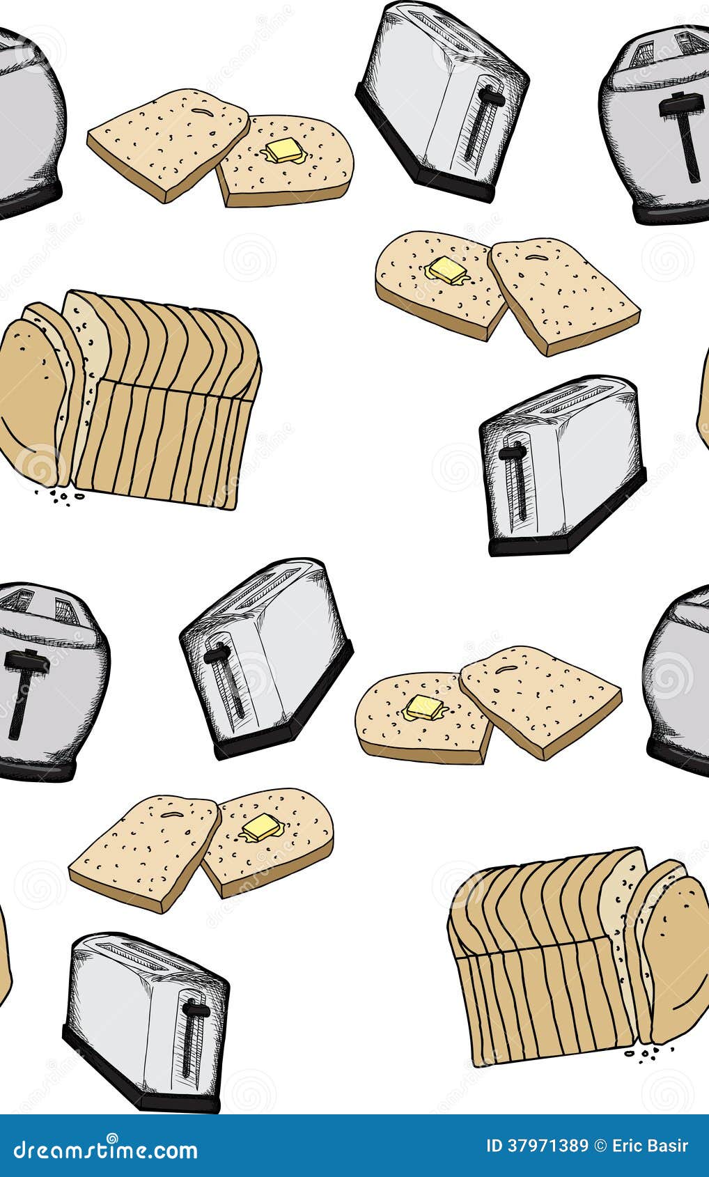 Seamless Toast Pattern stock vector. Illustration of abstract - 37971389