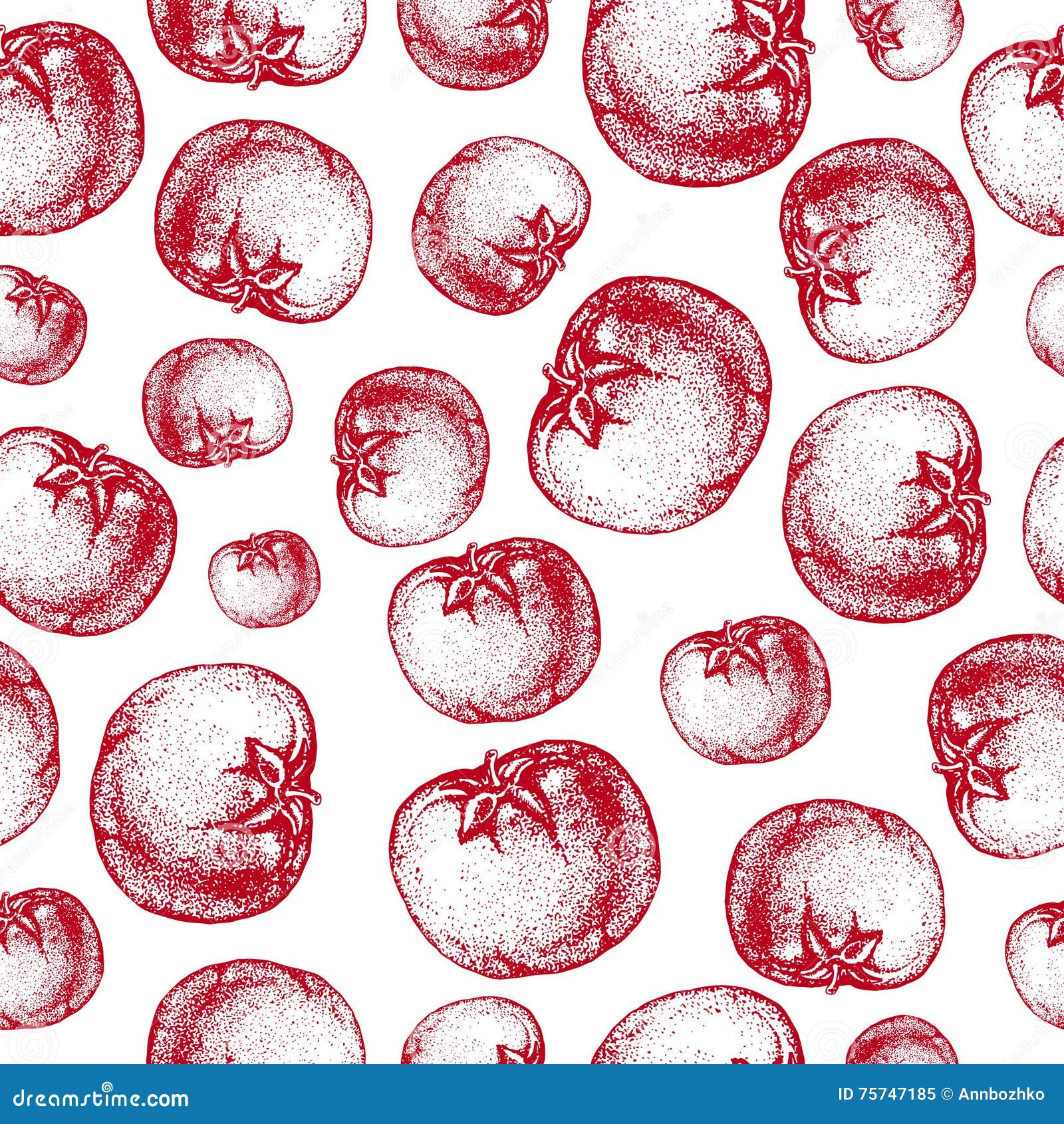 Seamless tomato pattern stock vector. Illustration of product - 75747185