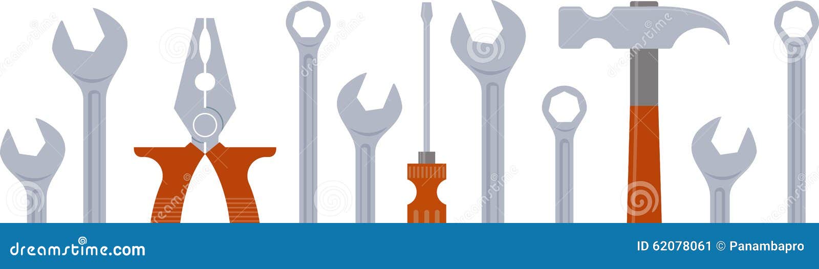 Seamless tools border stock vector. Illustration of element - 62078061