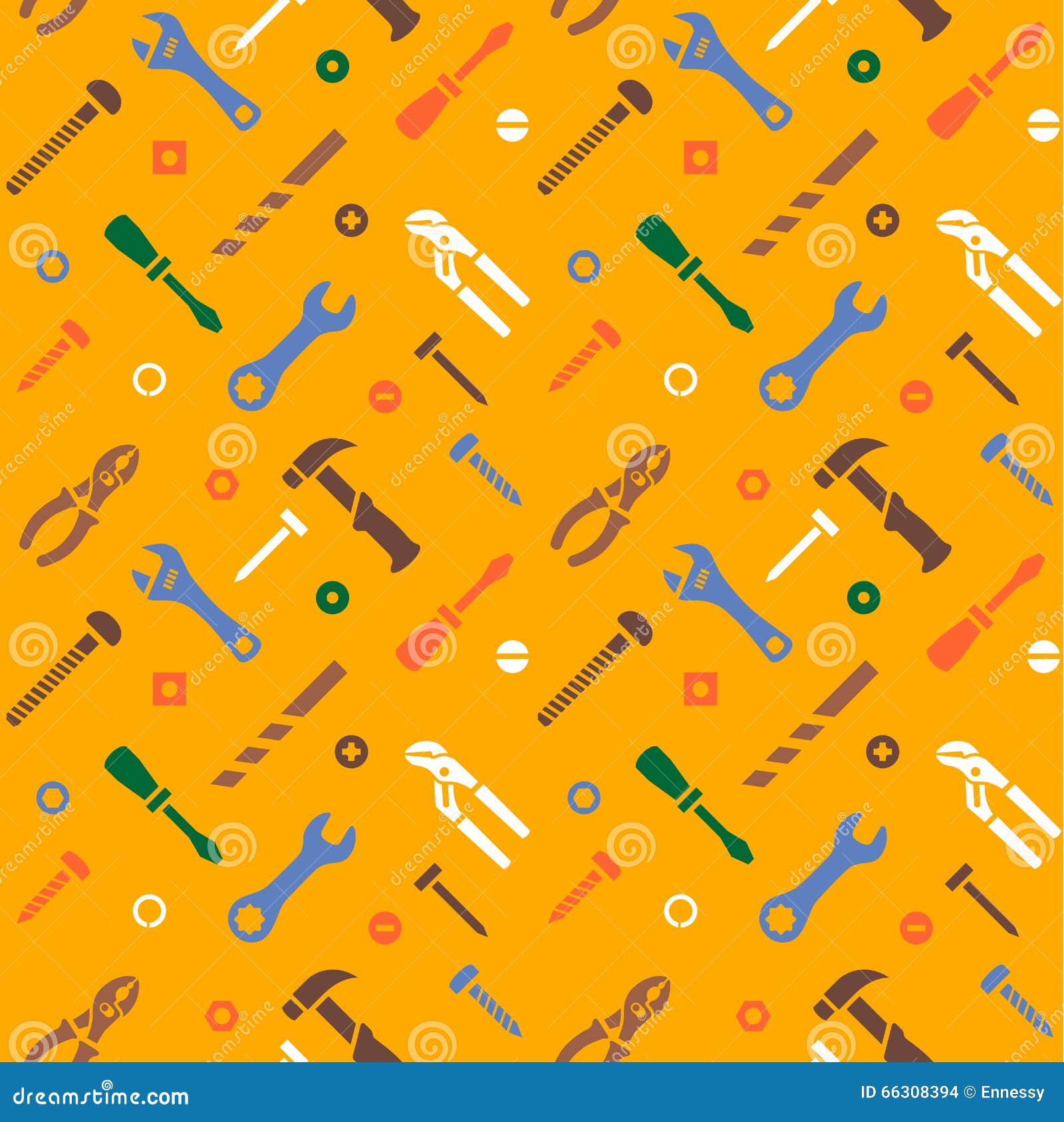 Seamless tools pattern stock vector. Illustration of equipment - 66308394