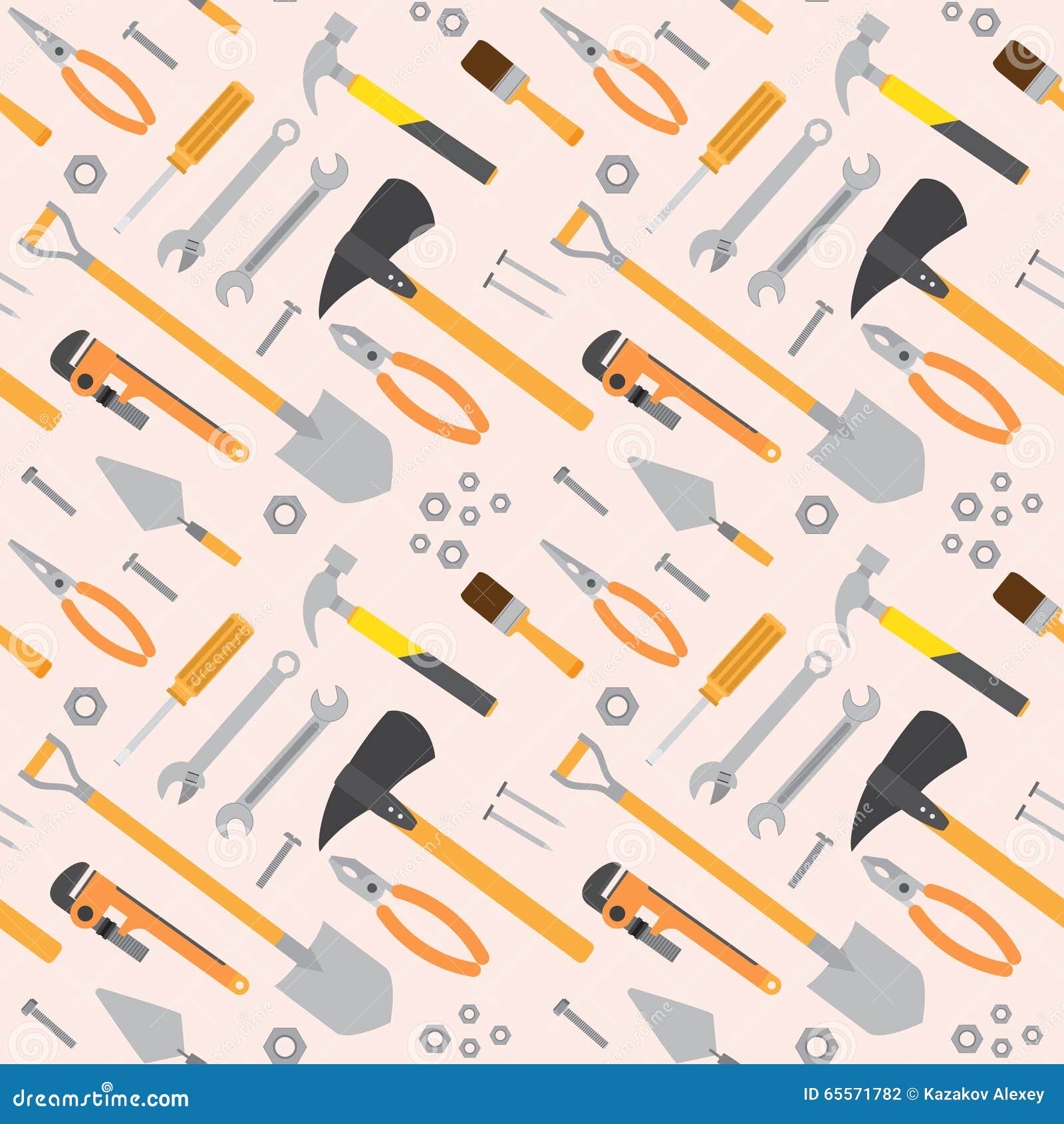 Seamless Tools Pattern stock vector. Illustration of pliers - 65571782